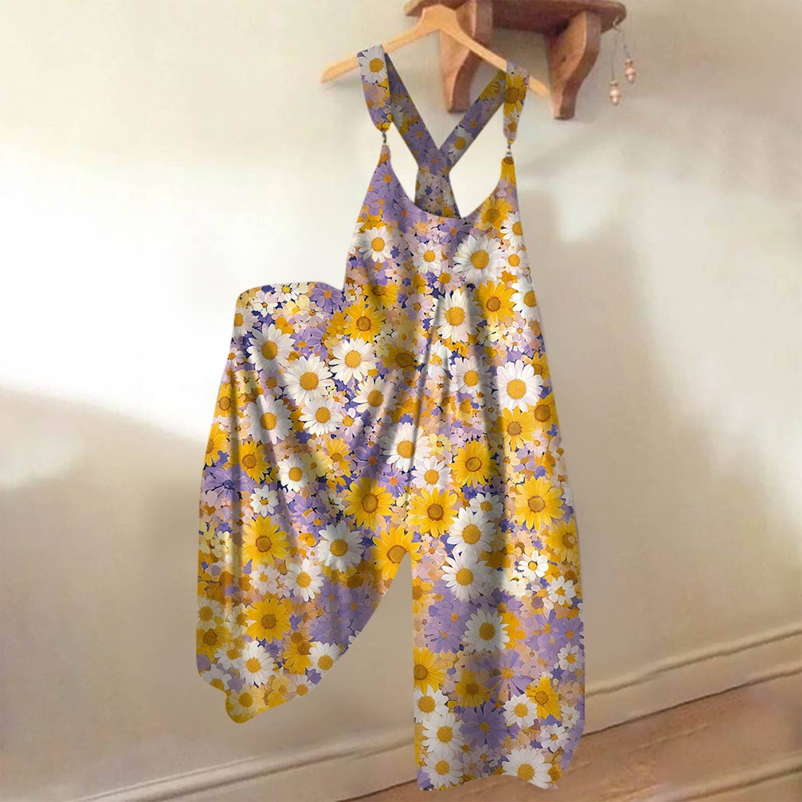 Summer Overalls For Women 2025 Wide Leg Baggy Jumpsuits Spaghetti Strap ...