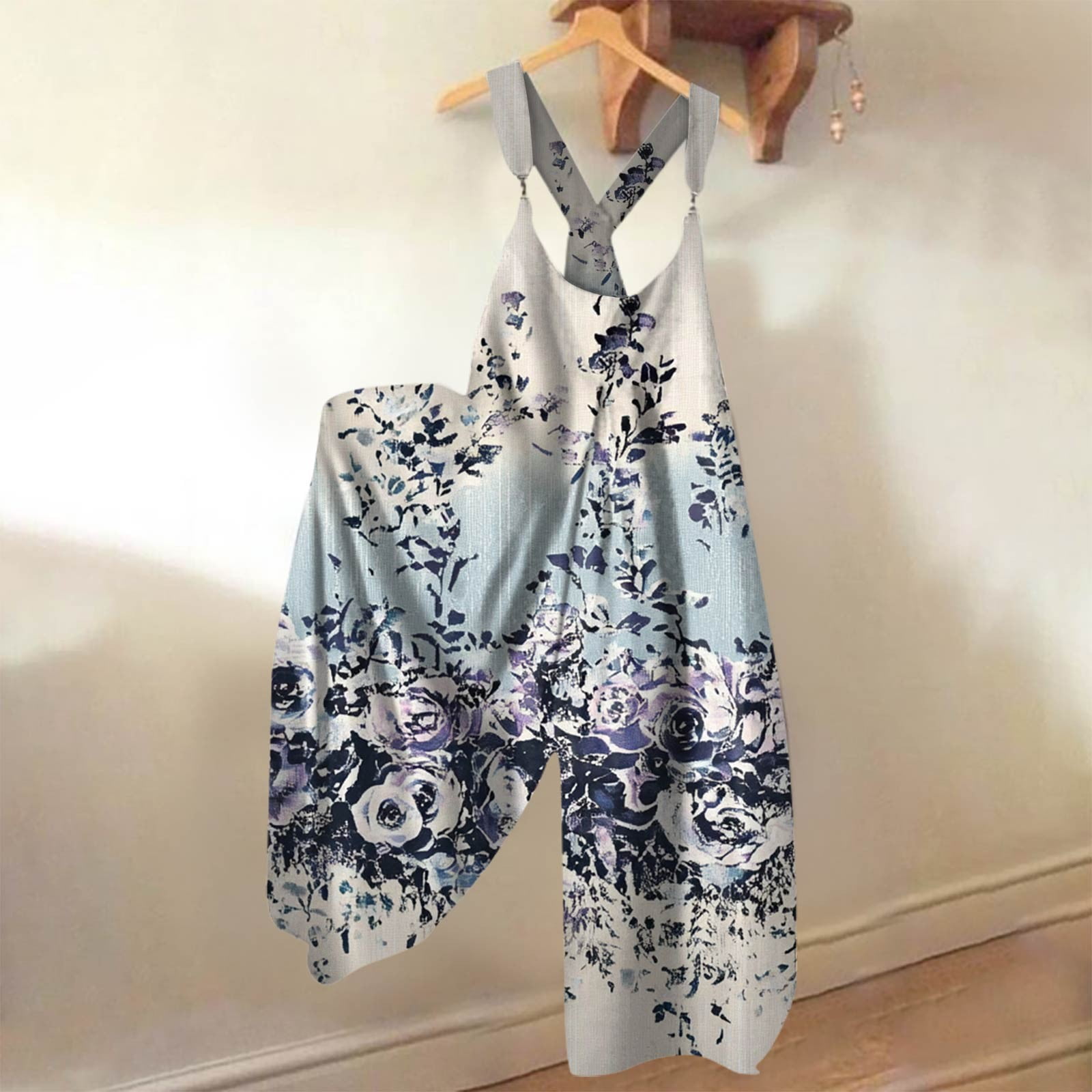 Summer Overalls For Women 2025 Wide Leg Baggy Jumpsuits Spaghetti Strap ...
