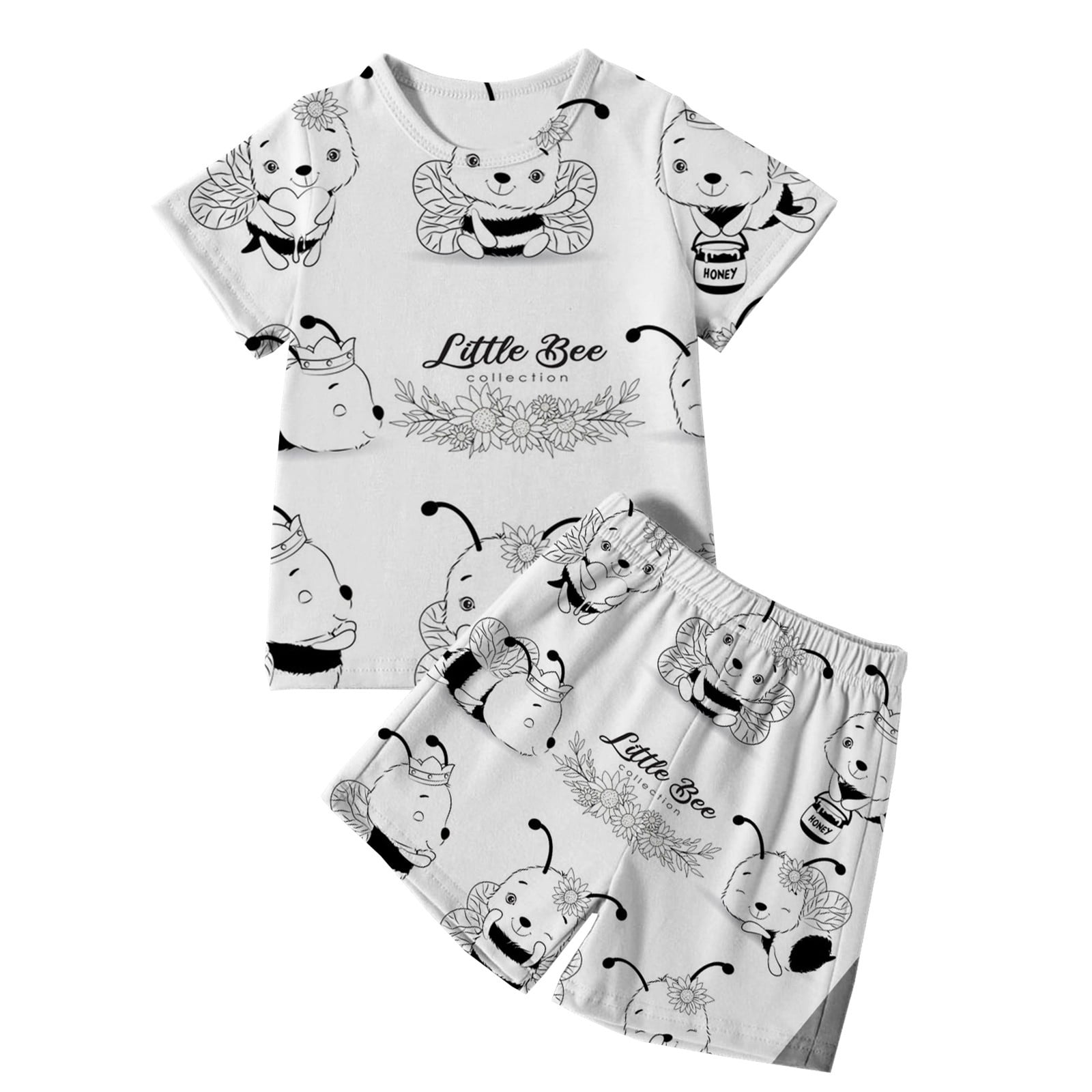 Summer Pajamas for Kids 5-6Years Bee Day Girls Boys Insect Loungewear ...