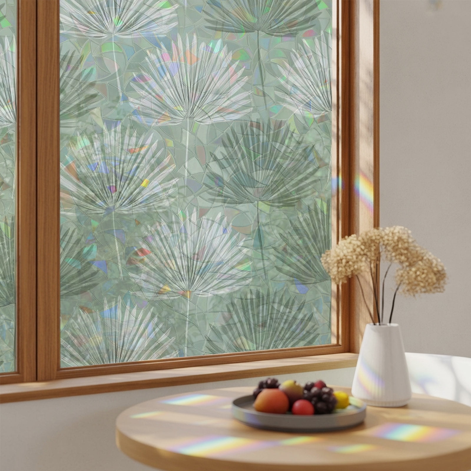 Summer Palm Leaf Fan Leaves Window Privacy Film,Heat Control Sun ...