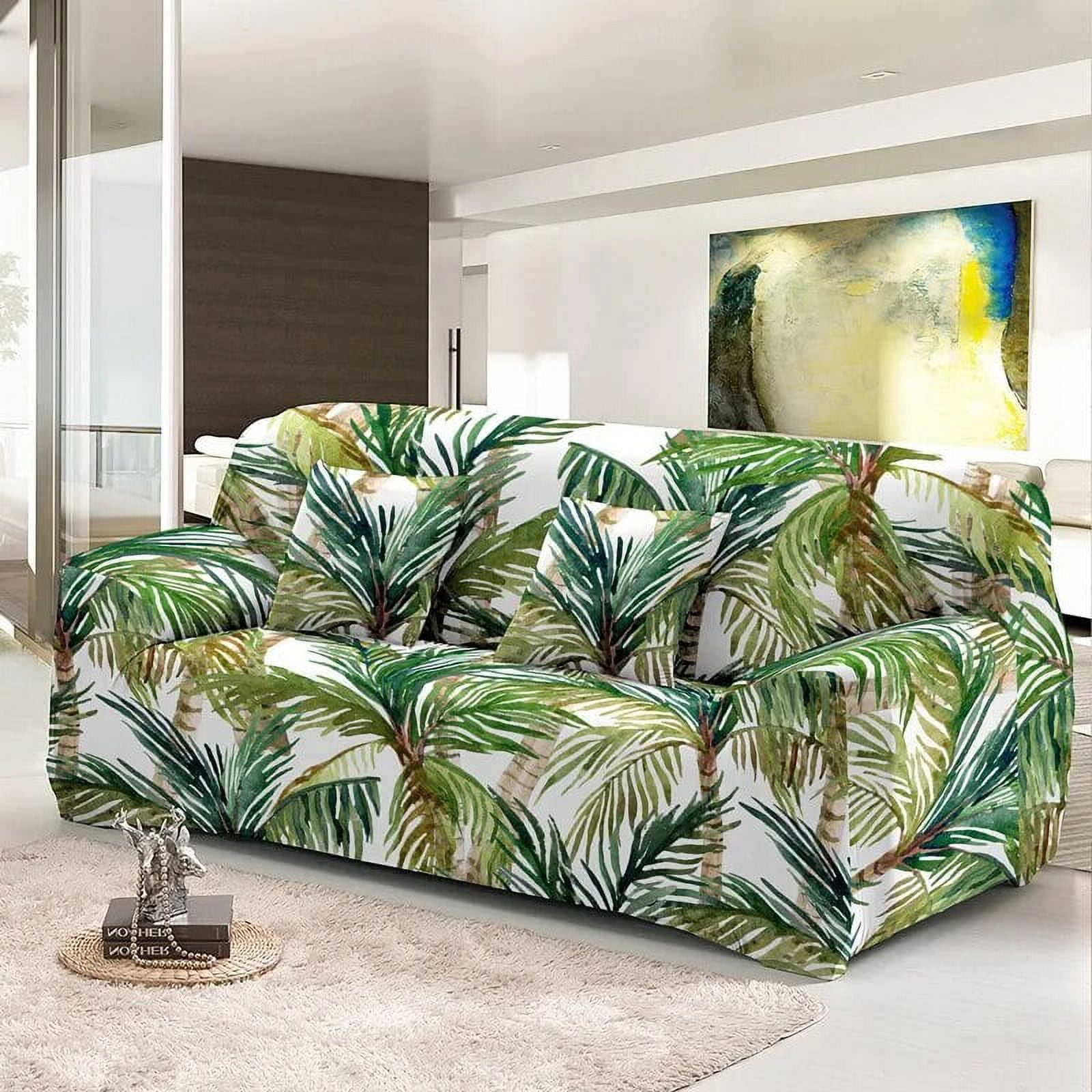 Summer Palm Tree Print Elastic Sofa Covers 1/2/3/4 Seater For Living ...