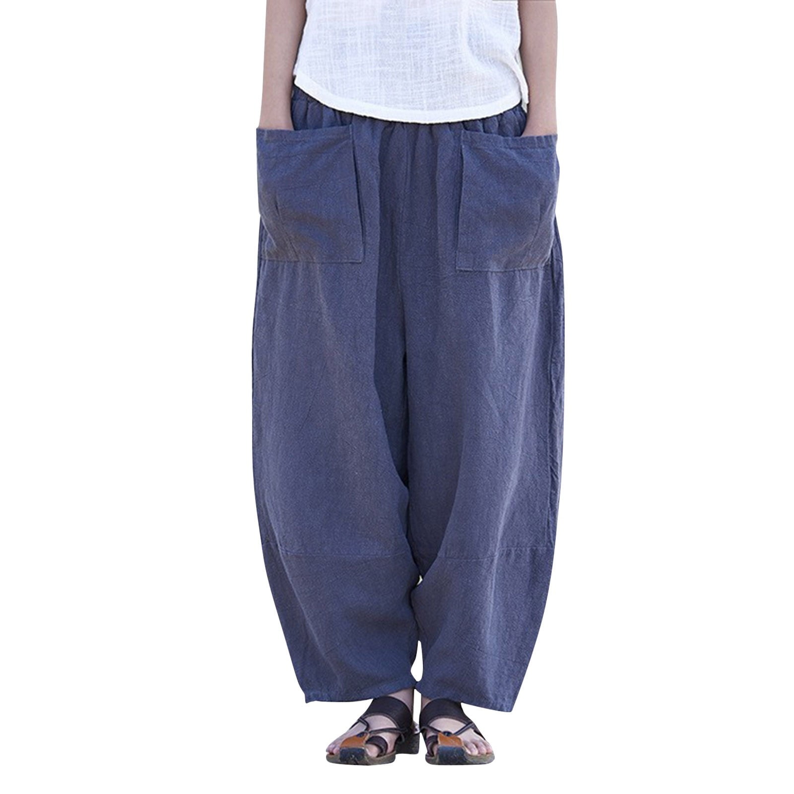 Summer Pants for Women 2025 Solid Color Spring And Summer Retro ...