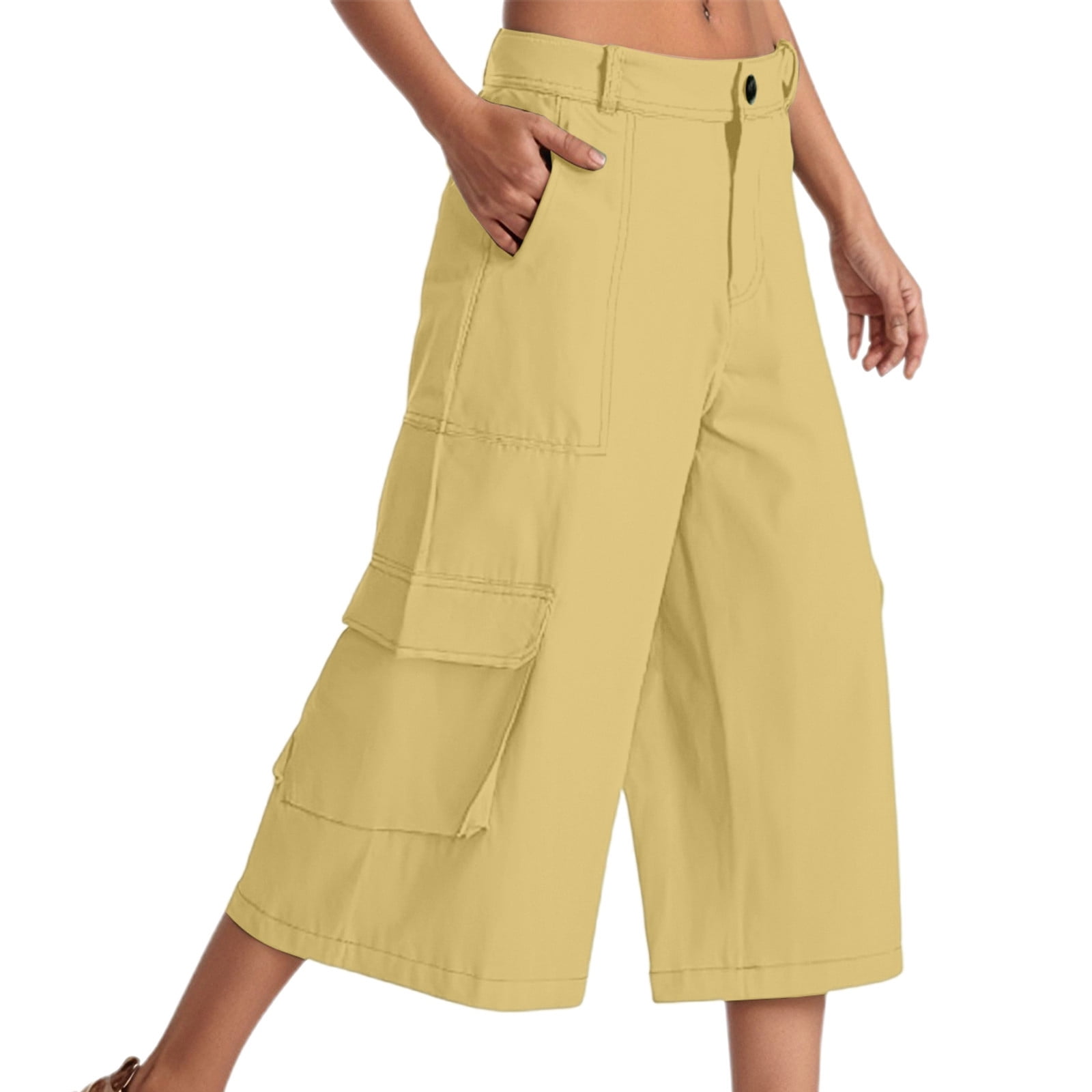 Summer Pants for Women Cargo Capris For Women Stretch Wide Leg Hiking ...