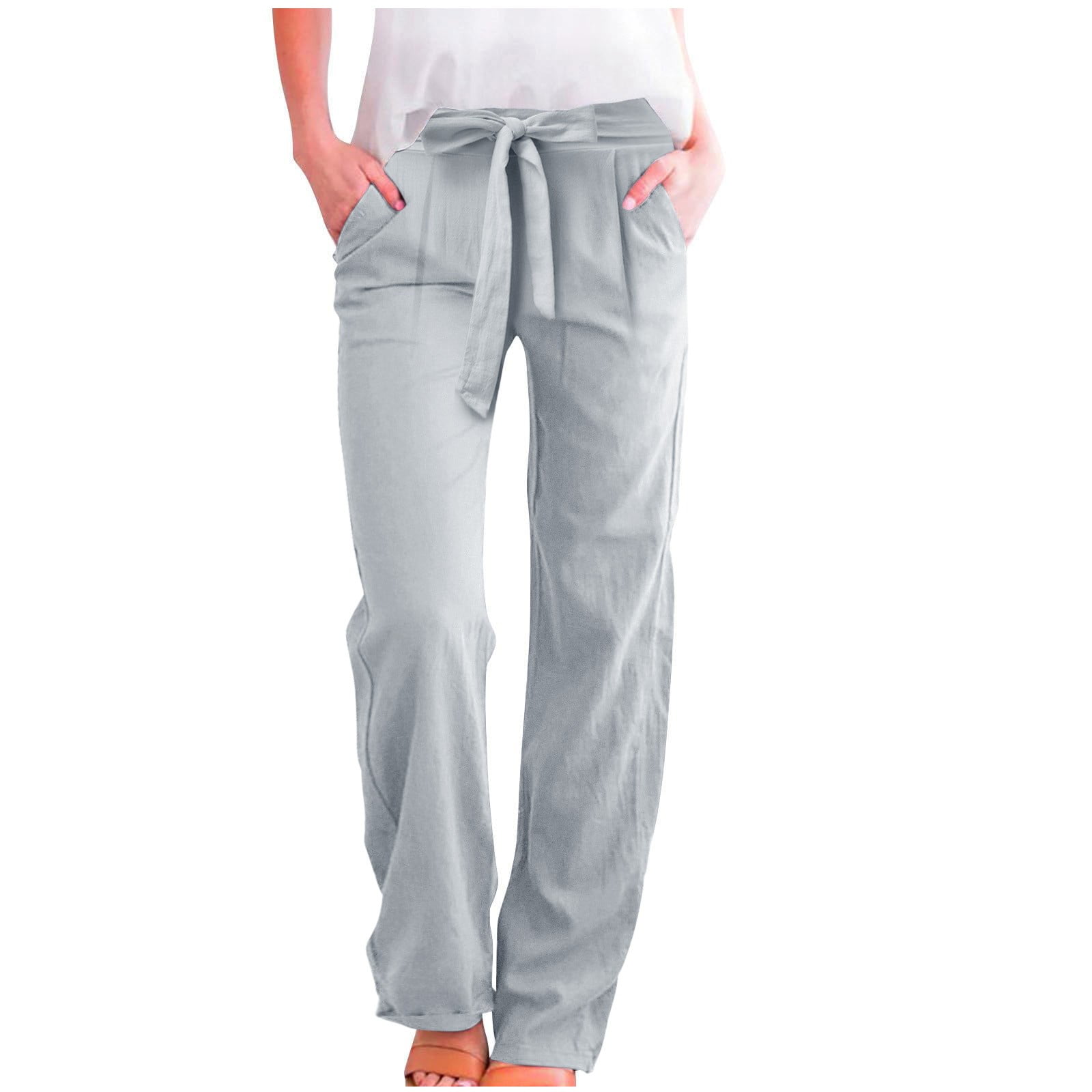 Summer Pants for Women Elastic Waist Pants Work Clothes Cute Athletic ...