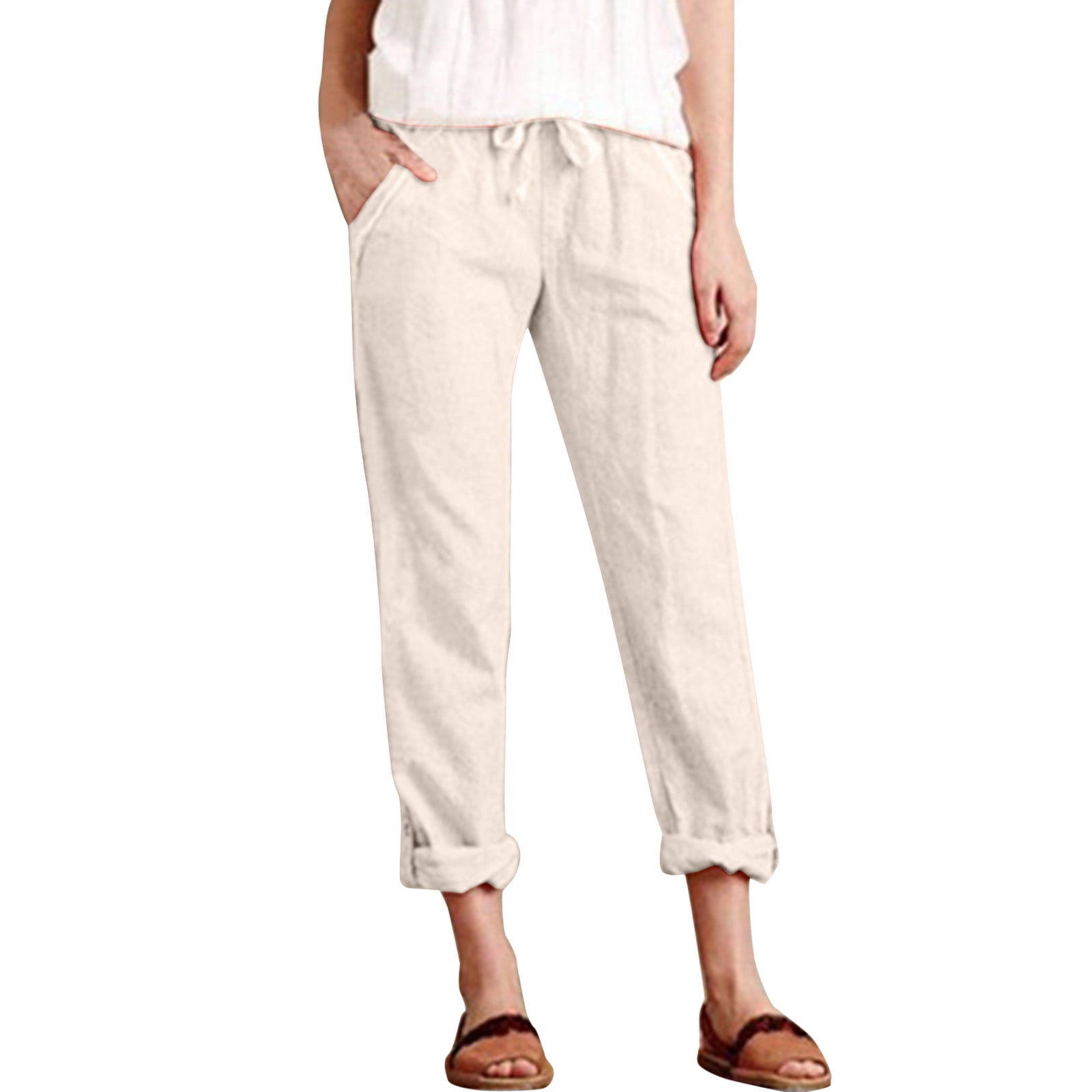 Summer Pants for Women Silk Sweatpants Women Linen Beach Pants Baggy ...