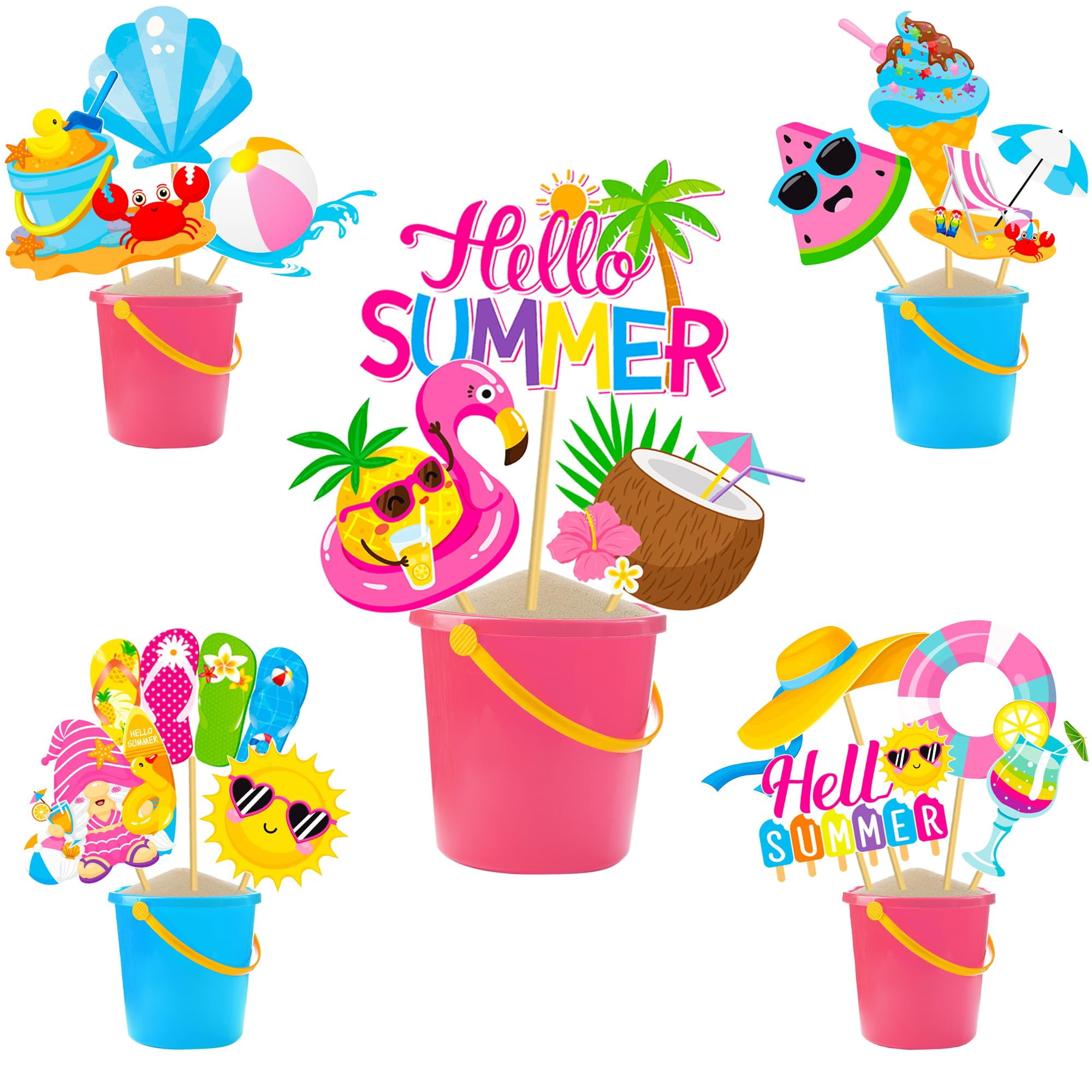 Summer Party Centerpiece Sticks Summer Pool KKS1 Beach Birthday Table ...