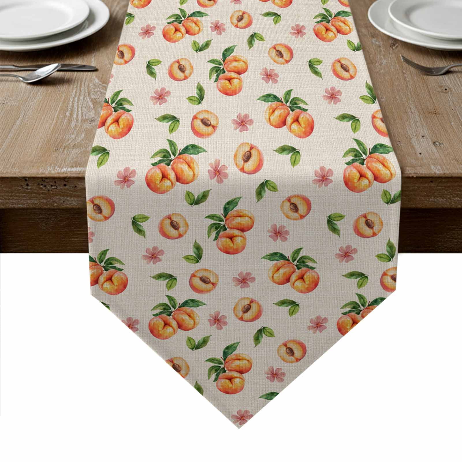 Summer Peach Table Runner Linen Burlap Table Runner 72 Inches Long ...