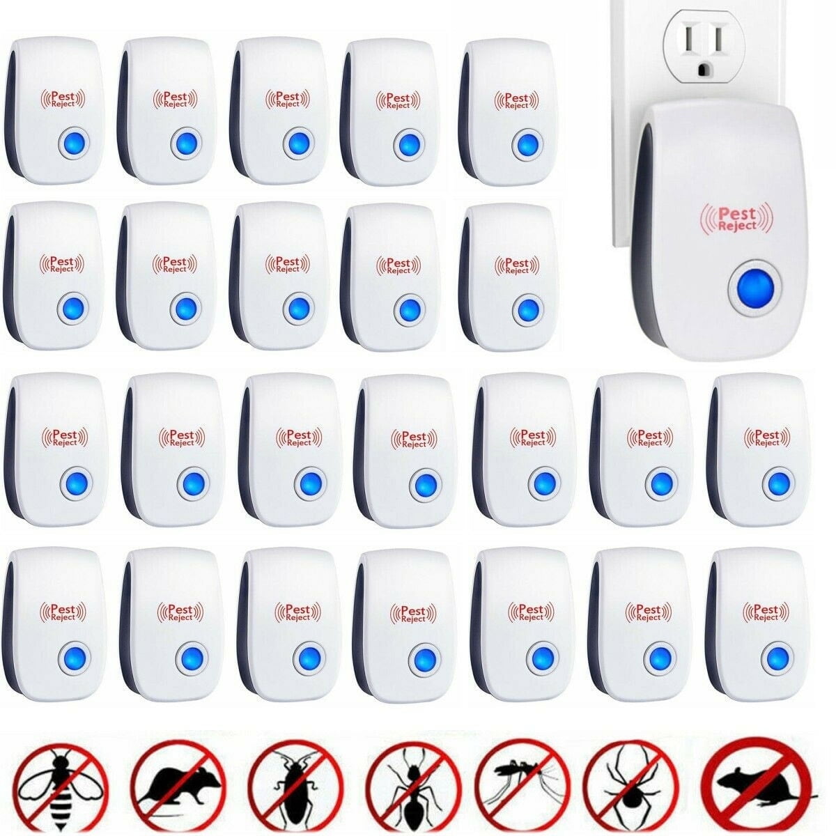 Summer Pest Blitz 2 Pcs Electronic Pest Reject Control Ultrasonic ...