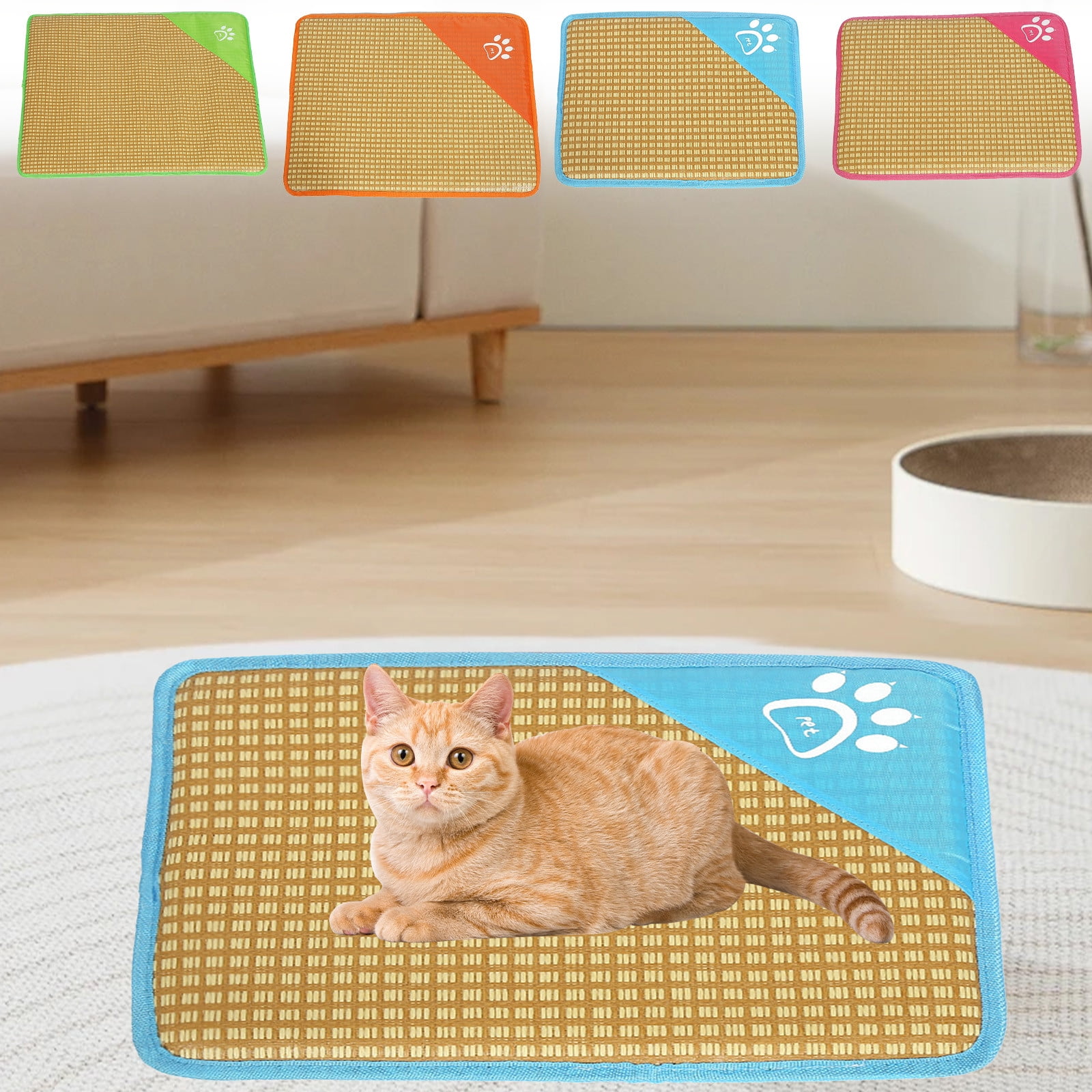 Summer Pet Cooling Mat, Blue Pet Ice Mat Sleeping Pad Featuring Cool ...