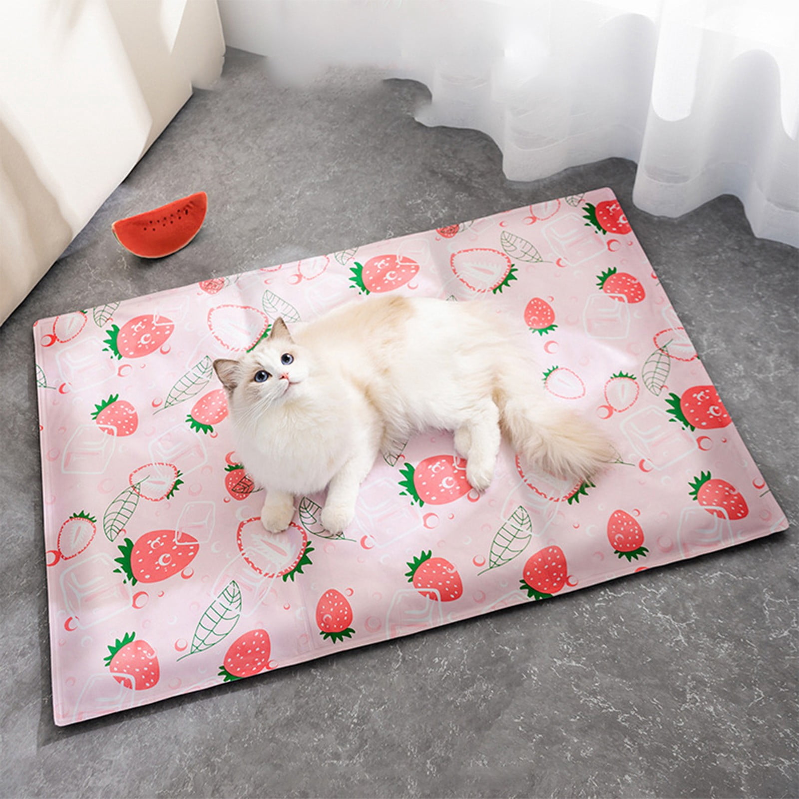 Summer Pet Ice Silk Cooling Mat for Dogs & Cats,Portable Fruit Print ...