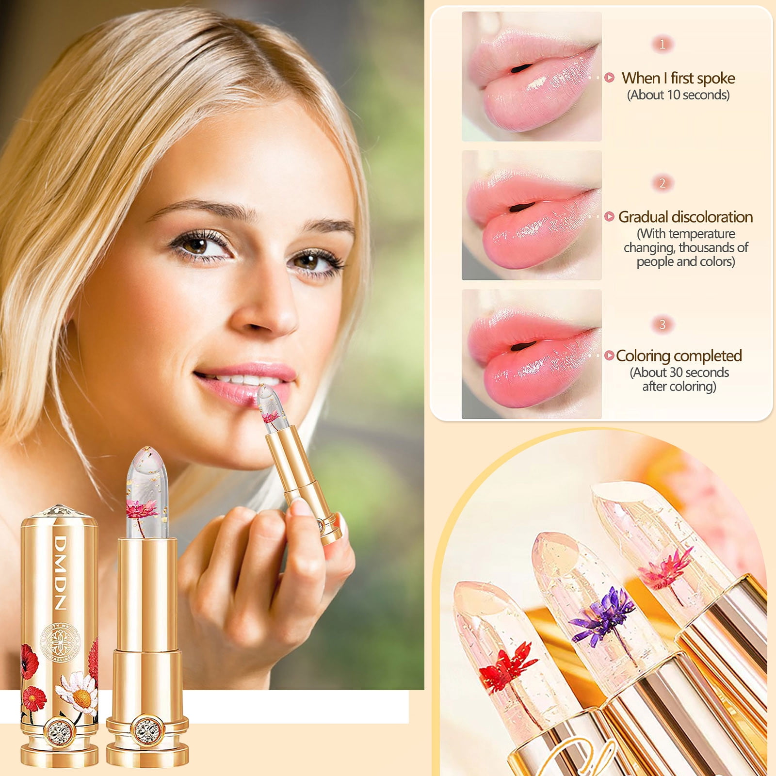 Summer Pick, Color-Changing Lipstick, Long-Lasting Pigment, Non-Drying ...