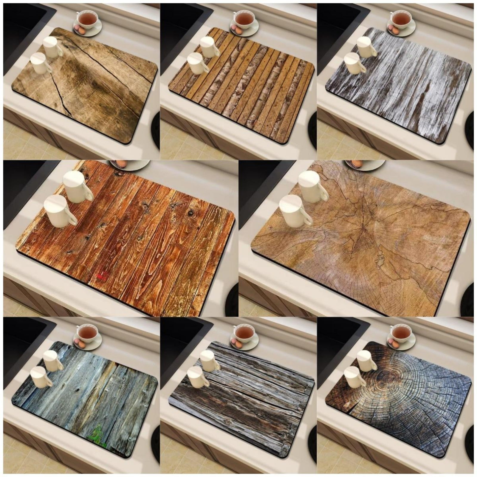 Summer Picks, Topliu Wood Grain Diatom Mud Kitchen Toilet Door Mat ...