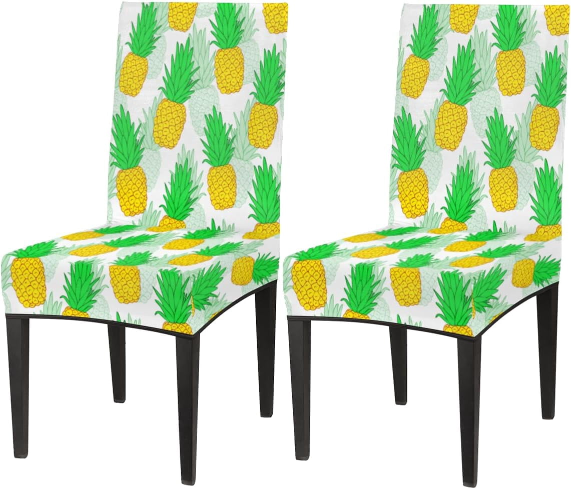 Summer Pineapple Fruit Dining Room Chair Covers Set of 4 Washable ...