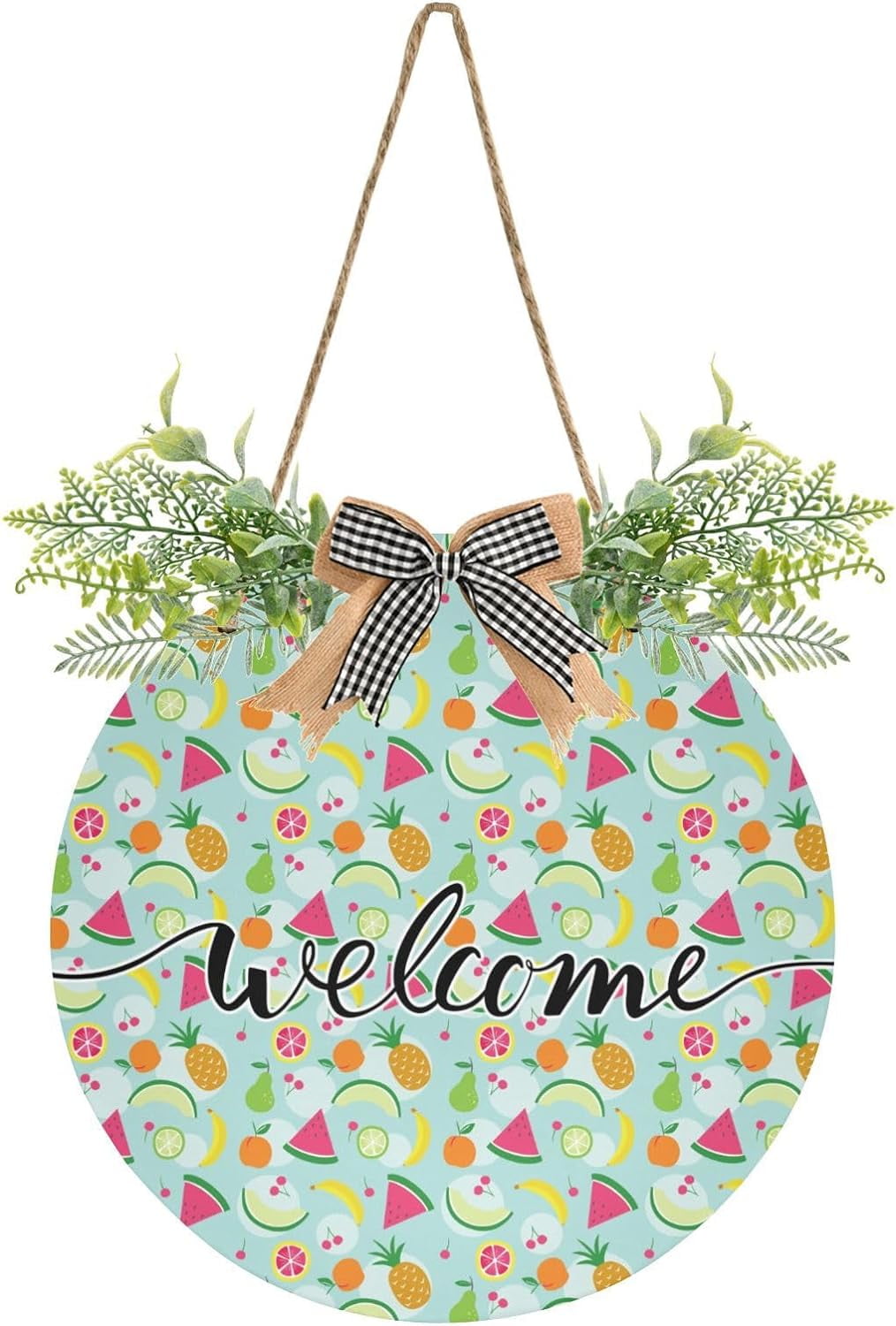 Summer Pineapple Watermelon Cherry Welcome Sign Farmhouse Front Porch ...