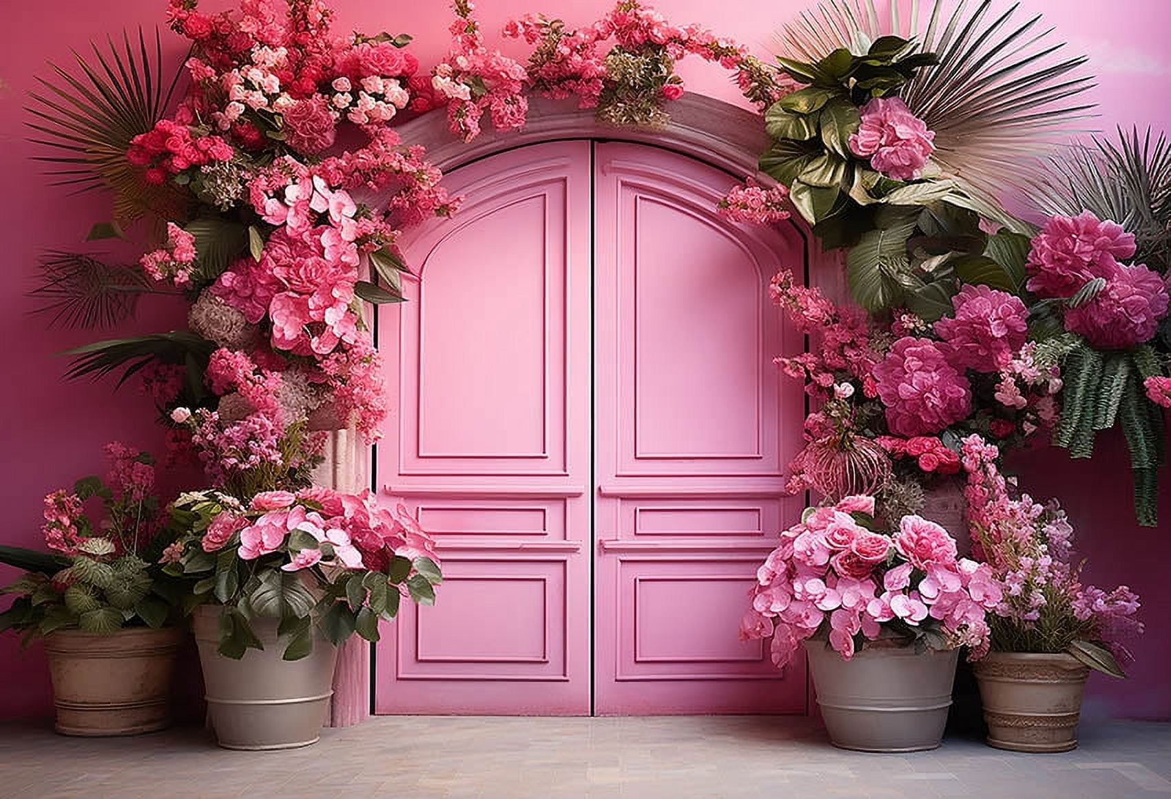 Summer Pink Door Princess Girls Birthday Party Cake Smash Portrait r ...