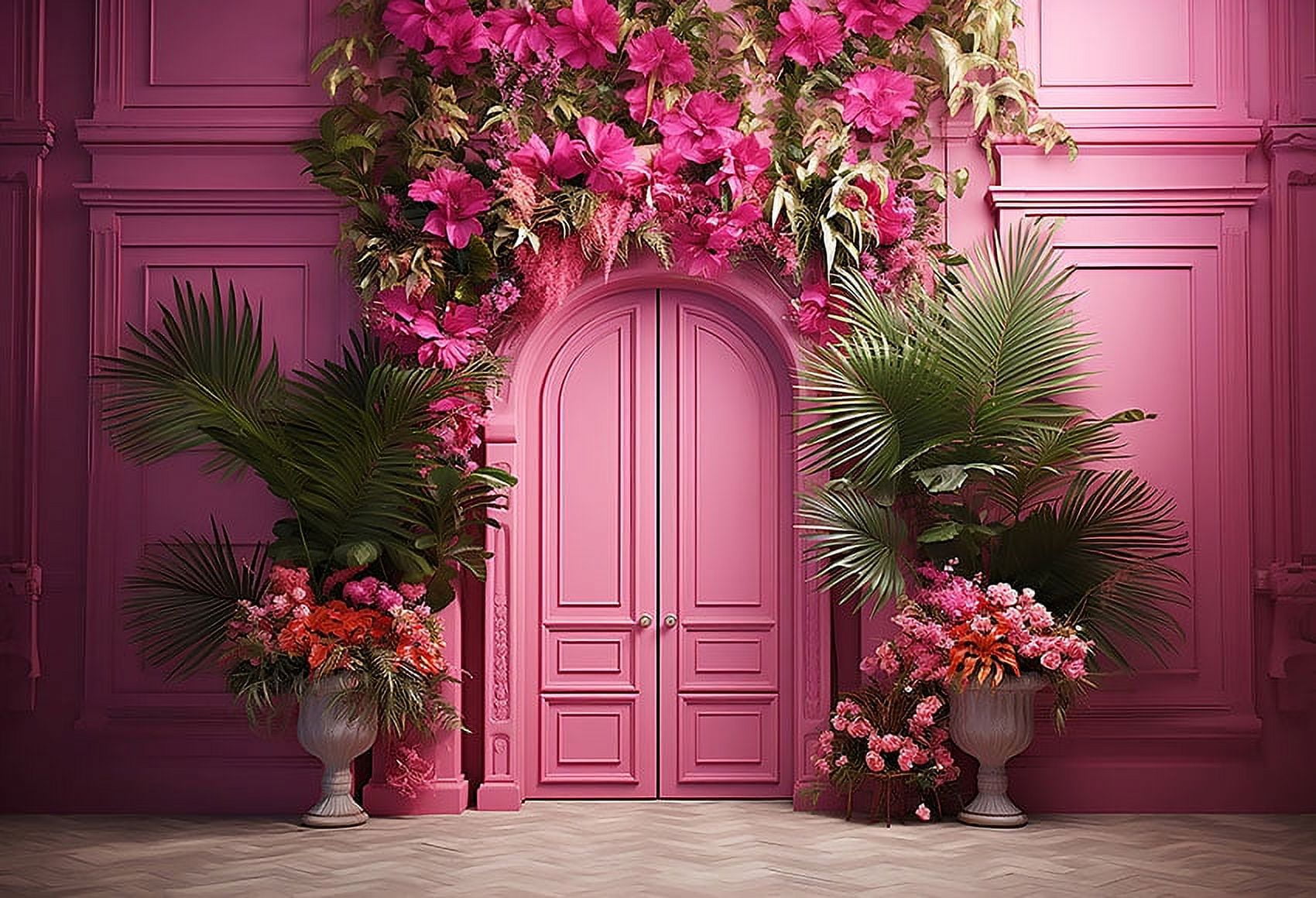 Summer Pink Door Princess Girls Birthday Party Cake Smash Portrait r ...