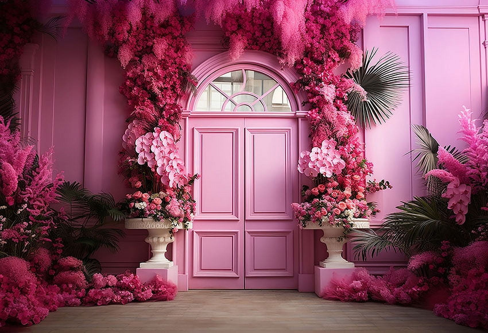 Summer Pink Door Princess Girls Birthday Party Cake Smash Portrait r ...