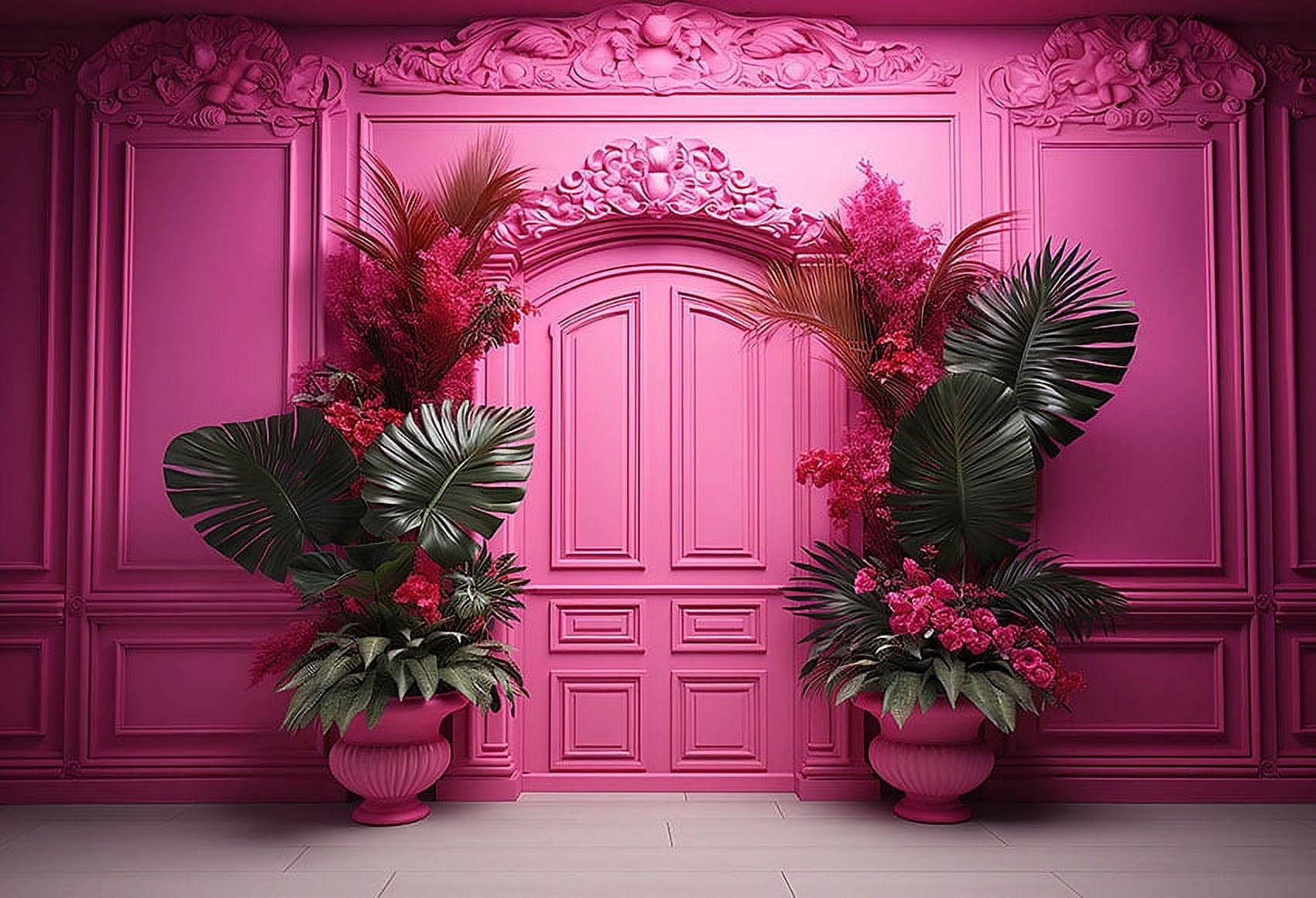 Summer Pink Door Princess Girls Birthday Party Cake Smash Portrait r ...