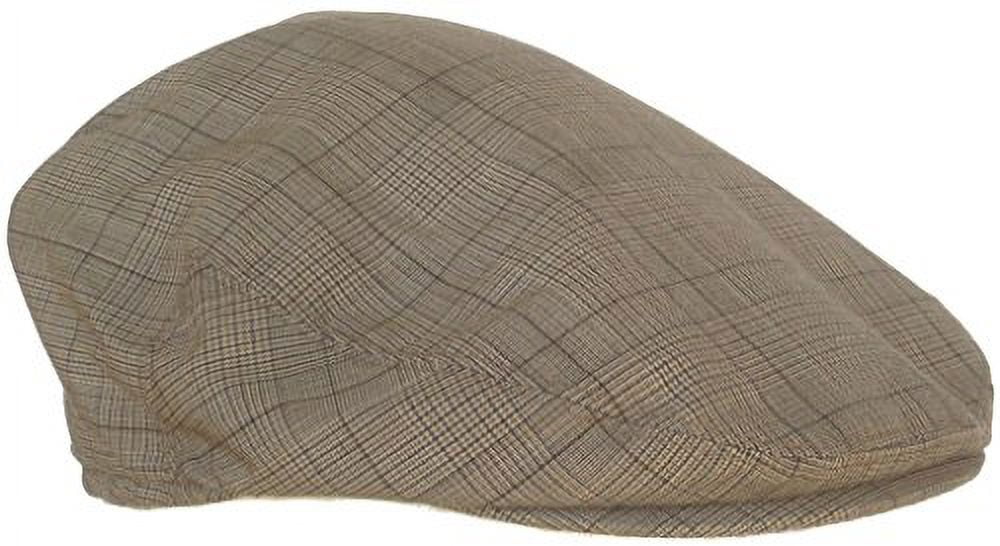 Summer Plaid Ivy Scally Driver Cap Polyester Flat Hat (Brown / Medium ...