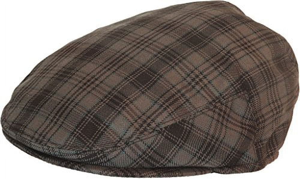 Summer Plaid Ivy Scally Driver Cap Polyester Flat Hat (Dark Brown ...