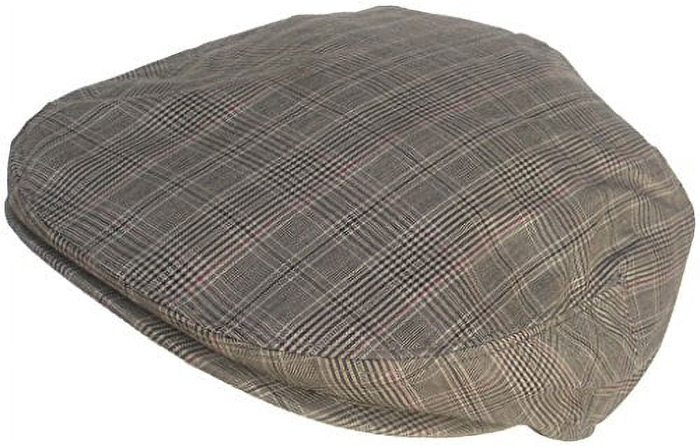 Summer Plaid Ivy Scally Driver Cap Polyester Flat Hat (Gray / Medium ...
