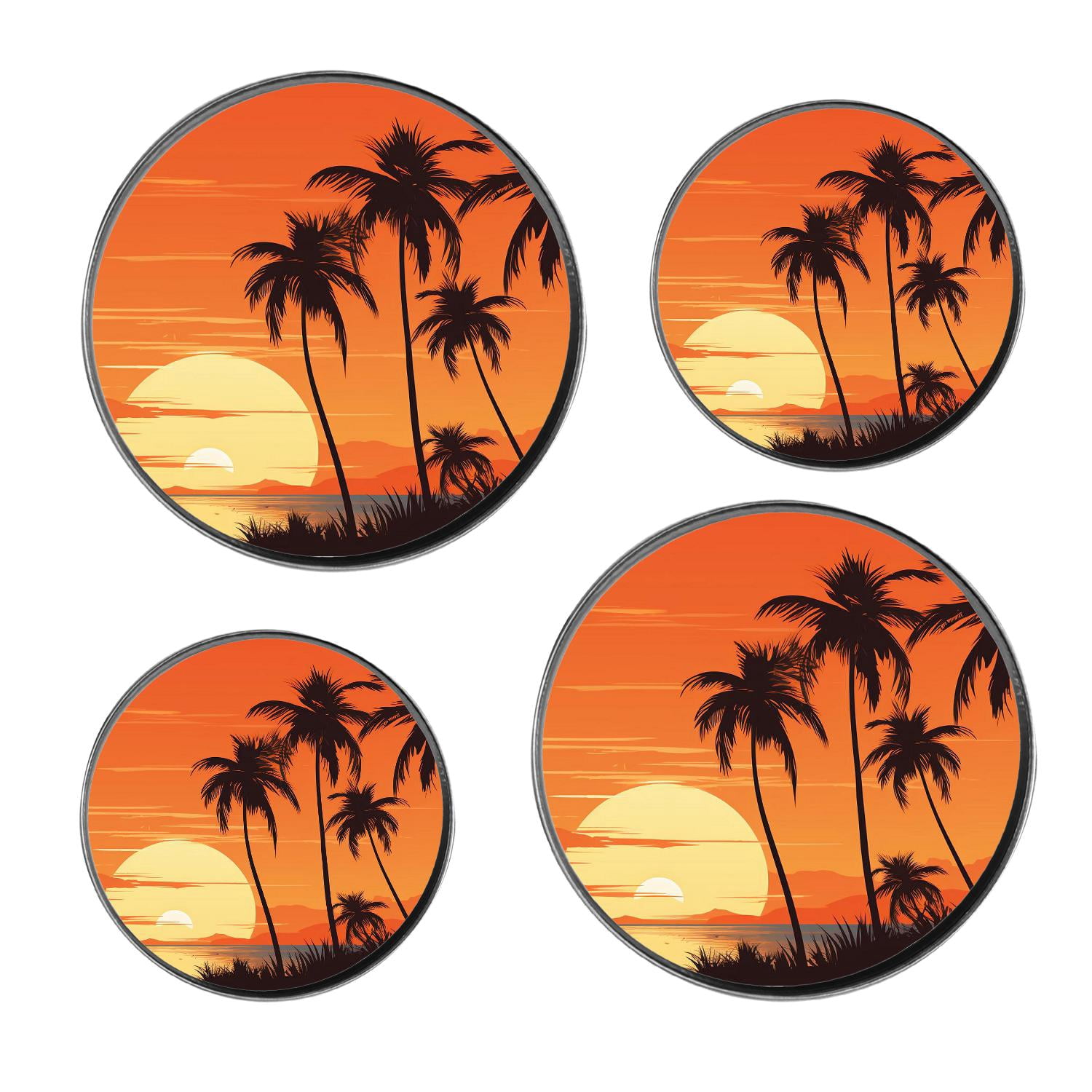 Summer Plam Trees Sunset Design Stove Burner Covers Set,Gas Stove ...