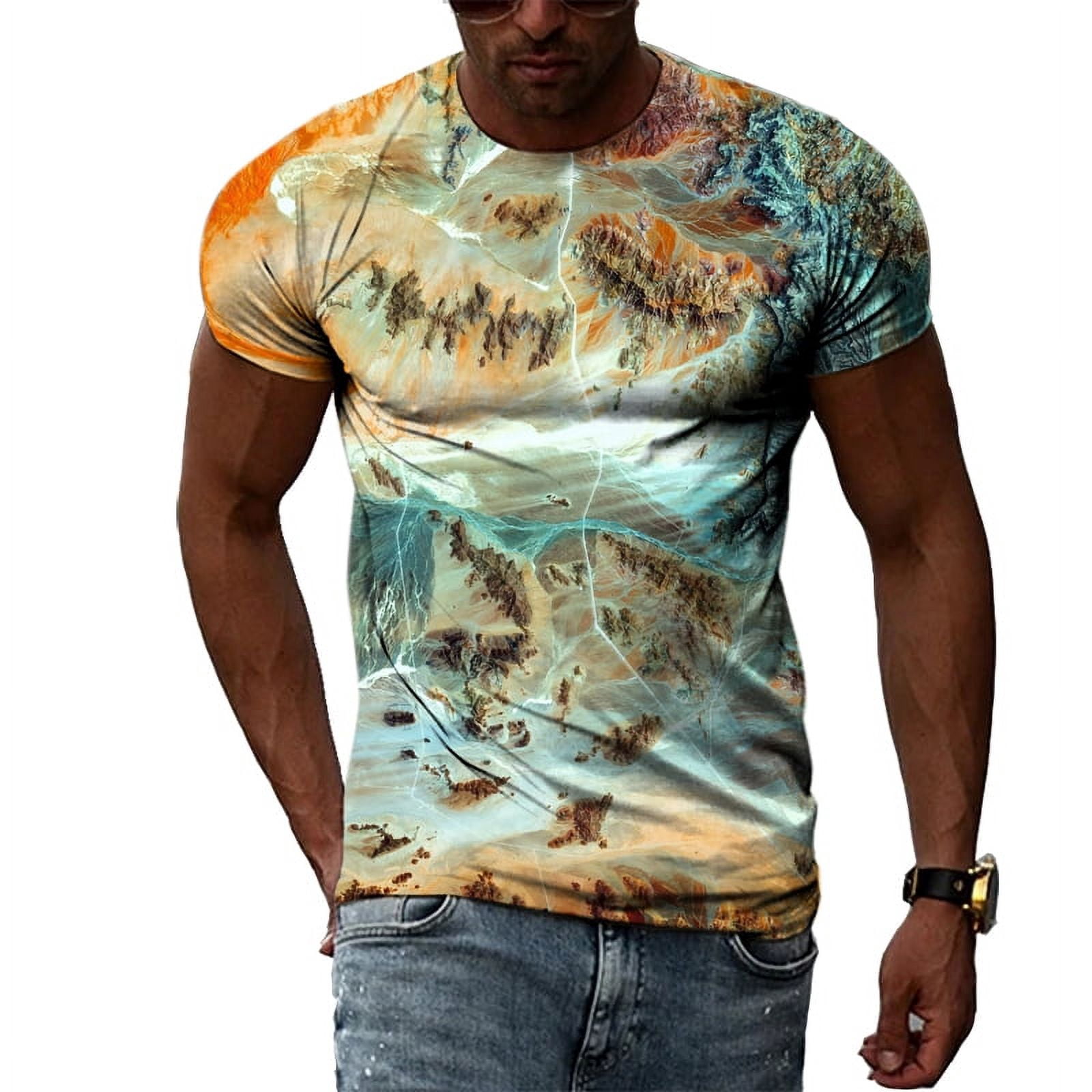Summer Planet Landscape Graphic t shirts For Men Fashion Personality ...