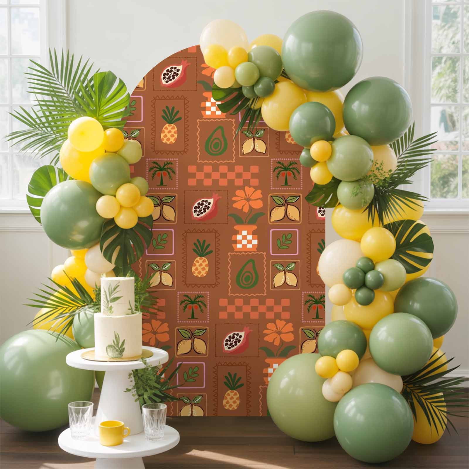 Summer Plant Flower Arch Backdrop Cover, 6.6FT, Pineapple Lemon Avocado ...