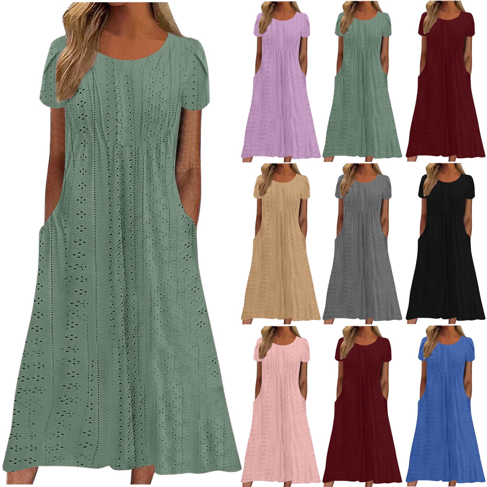 Summer Plus Size Beach Dresses for Womens 2025 Fashion Sexy Solid Color ...