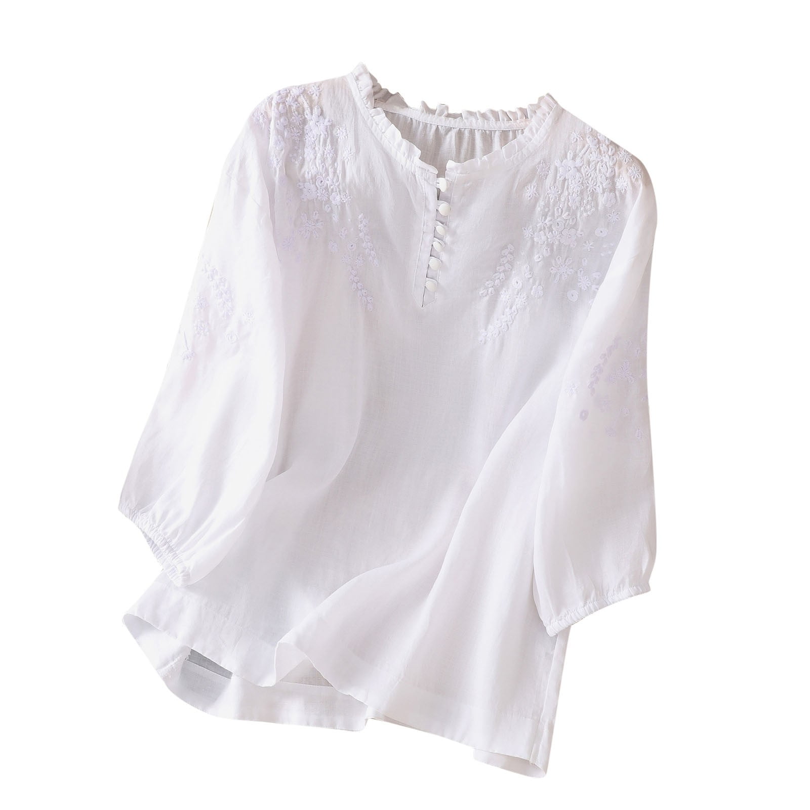 Summer Plus Size Cotton and Linen Tops for Women 2024 Fashion Long ...