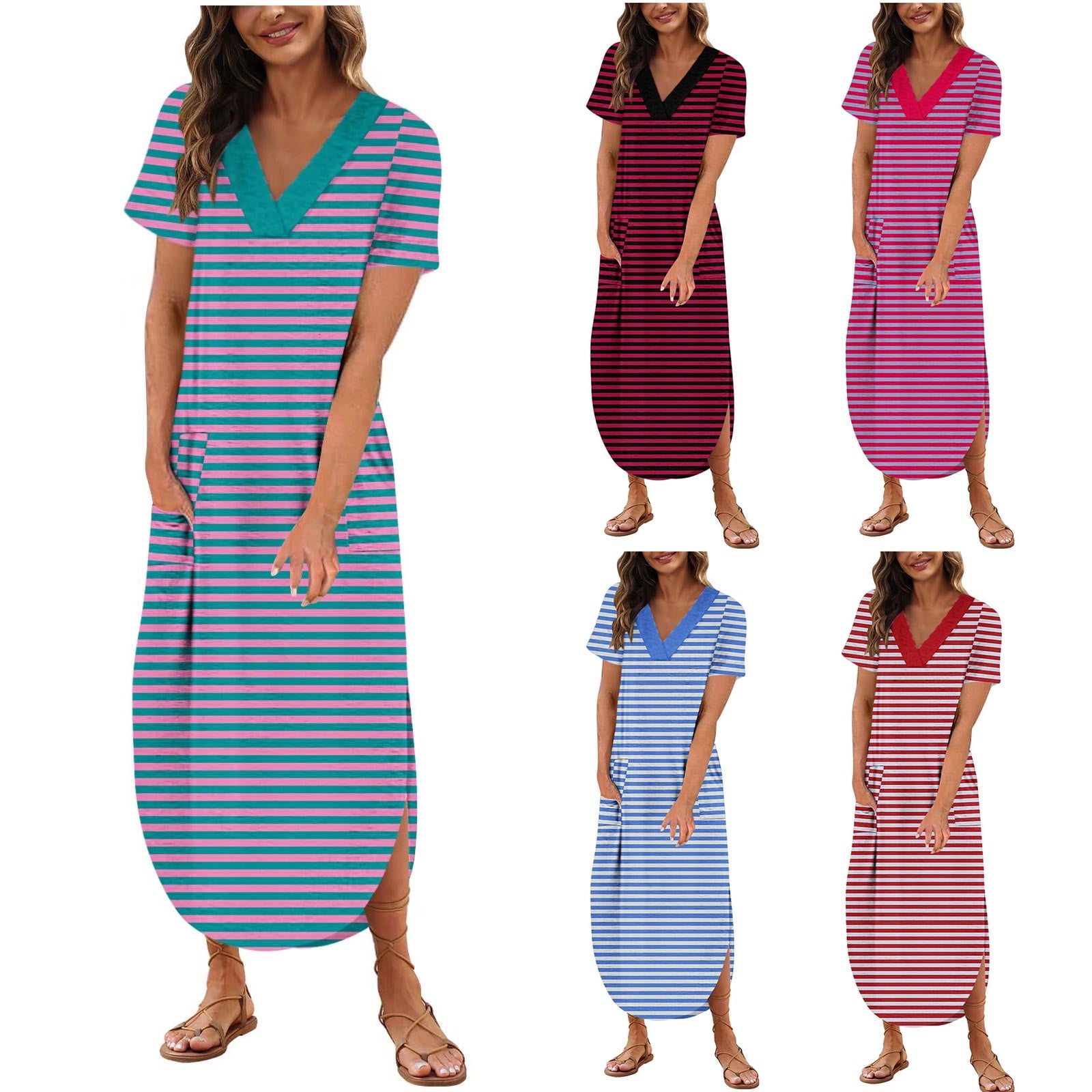 Summer Plus Size Dresses for Womens 2025 Fashion Sexy Solid Color ...