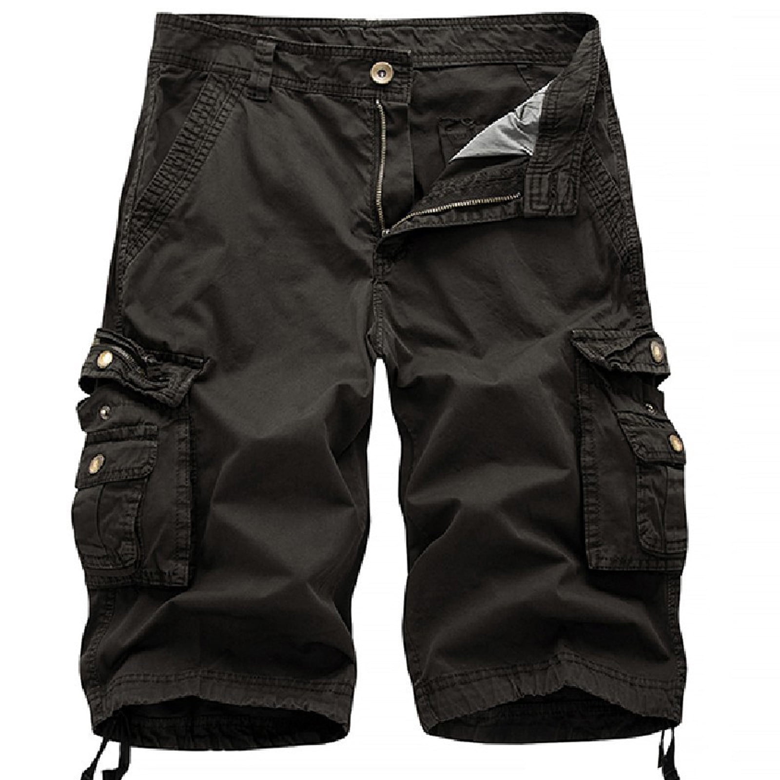 Summer Plus Size Men's Shorts Elastic Waist Lightweight Cargo Shorts ...