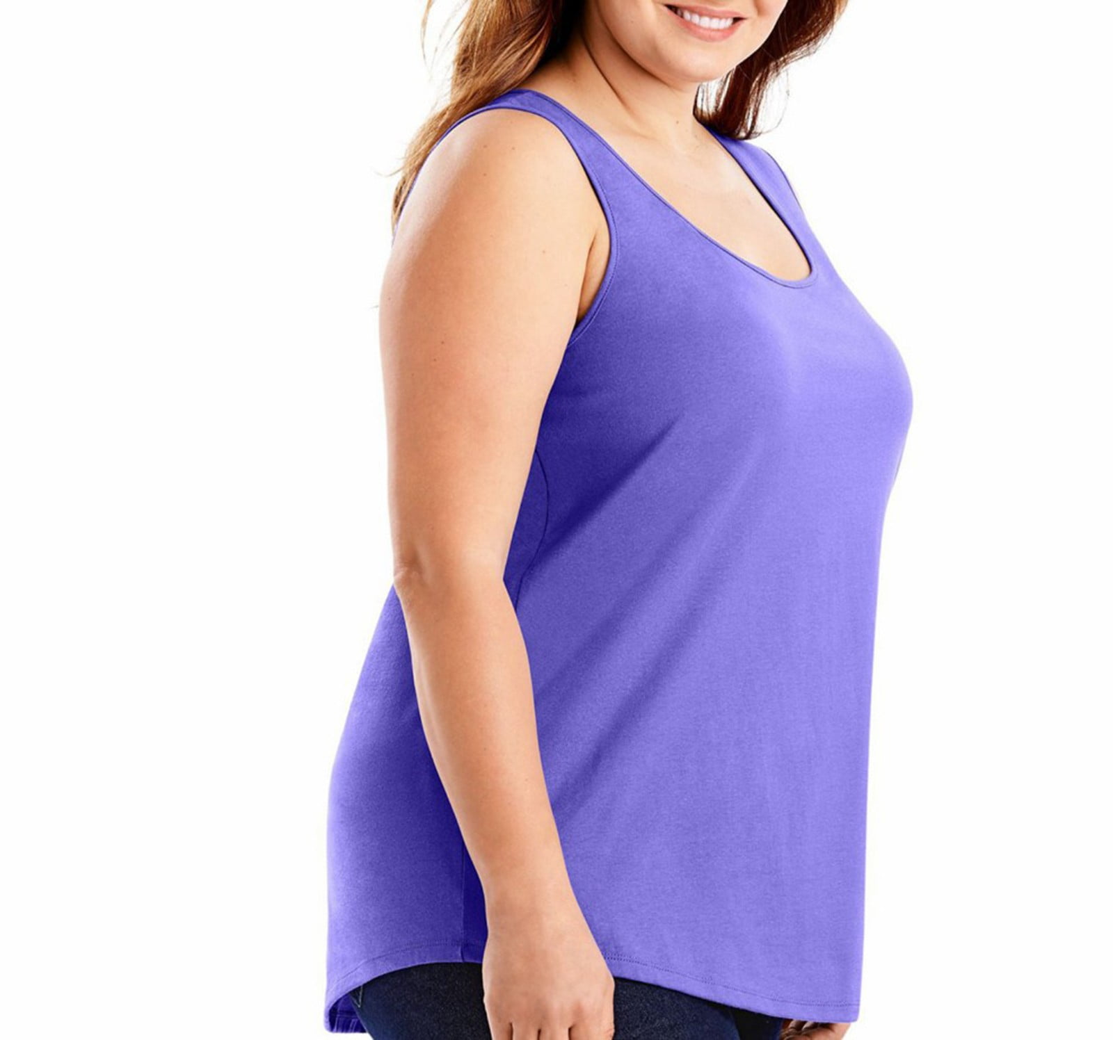 Summer Polyester Sleeveless Oversized Tank Tops for Women Purple Heart ...