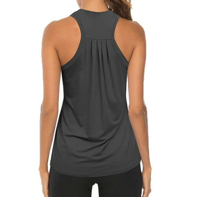 Summer Polyester Sleeveless Workout Racerback Yoga Tank Tops for Women ...