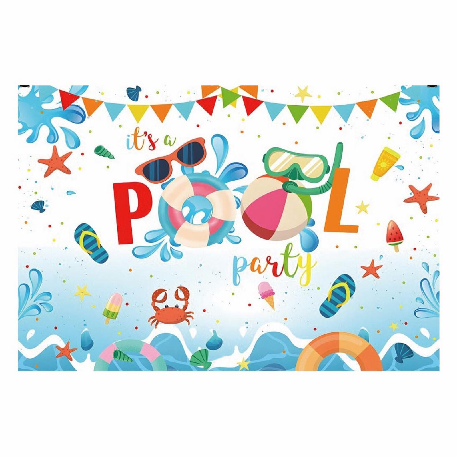 Summer Pool Party And Tablecloth Party Supplies For Beach Summer ...