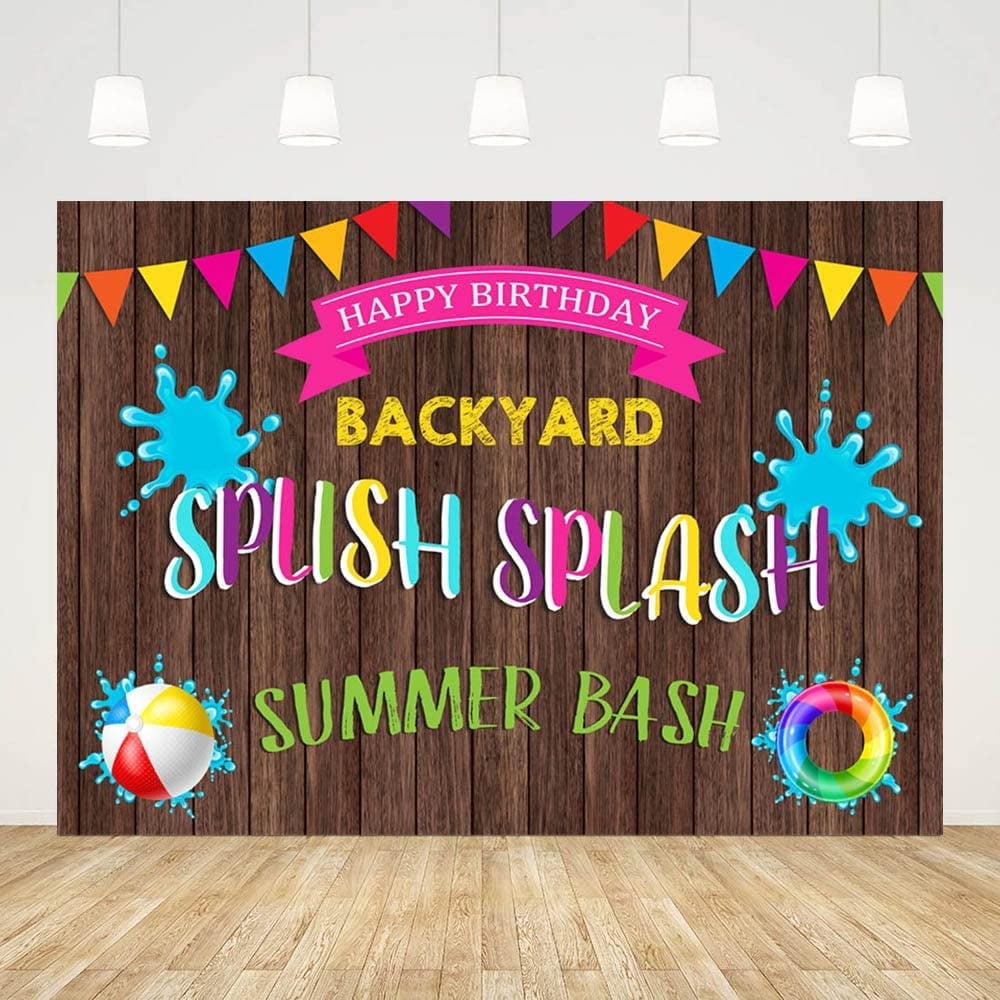 Summer Pool Party Beautiful Backdrop for Birthday Splash Summer Bash ...