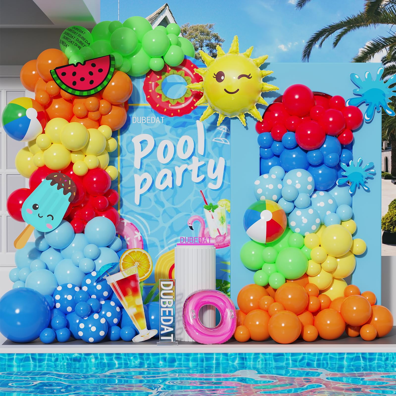 Summer Pool Party Decorations MMF7 - 140pcs Beach Ball Tropical Balloon ...