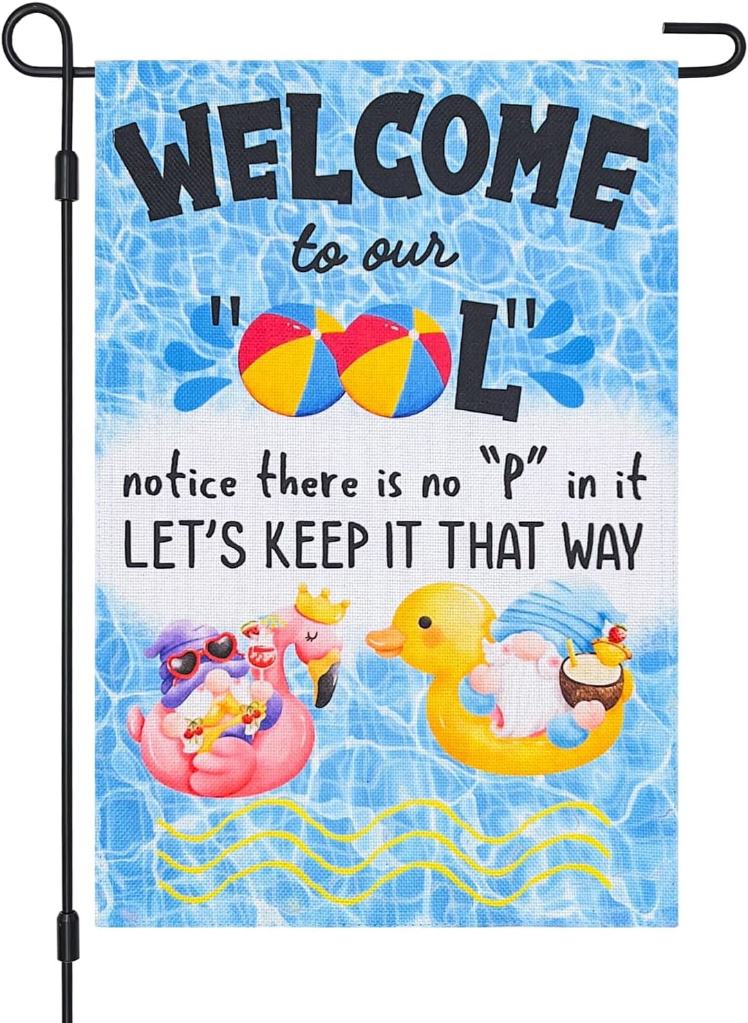 Summer Pool Rules Garden Flag Double Sided,Welcome to Our Pool Vertical ...