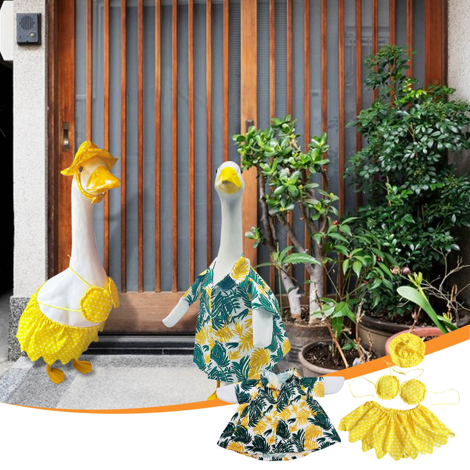 Summer Porch Goose Outfits for Plastic Goose 23/17'' Lawn Patio Statue ...