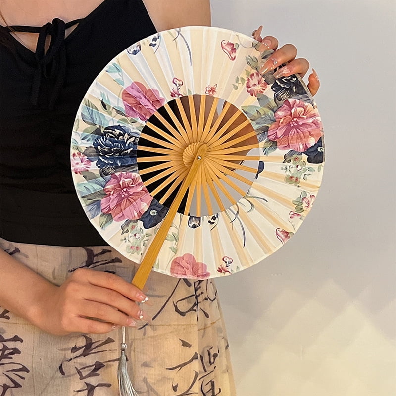 Summer Portable Handheld Bamboo Fan for Cheongsam, Chinese Style Hanfu ...