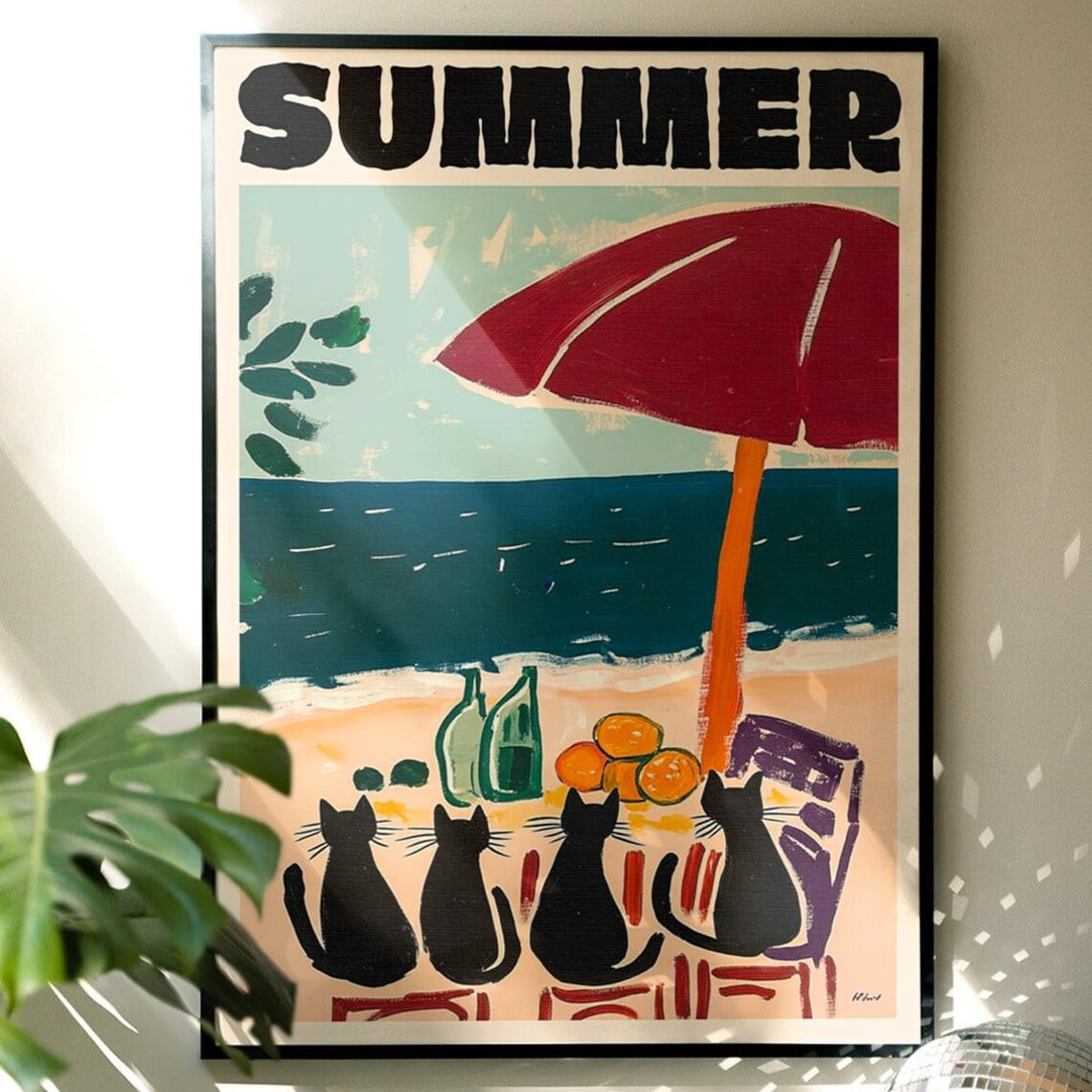 Summer Poster, Livingroom Decor, Preppy Animal Print, Dopamine Decor ...