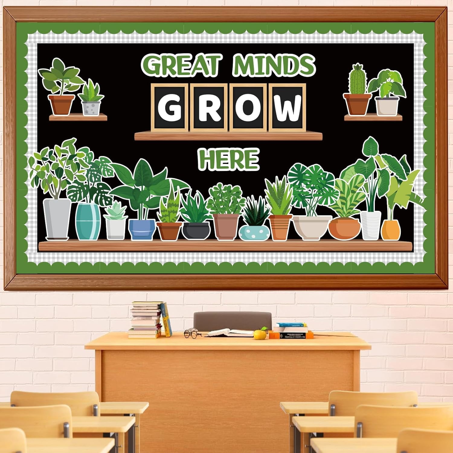 Summer Potted Plant Bulletin Board Set, Greenery Classroom Bulletin ...