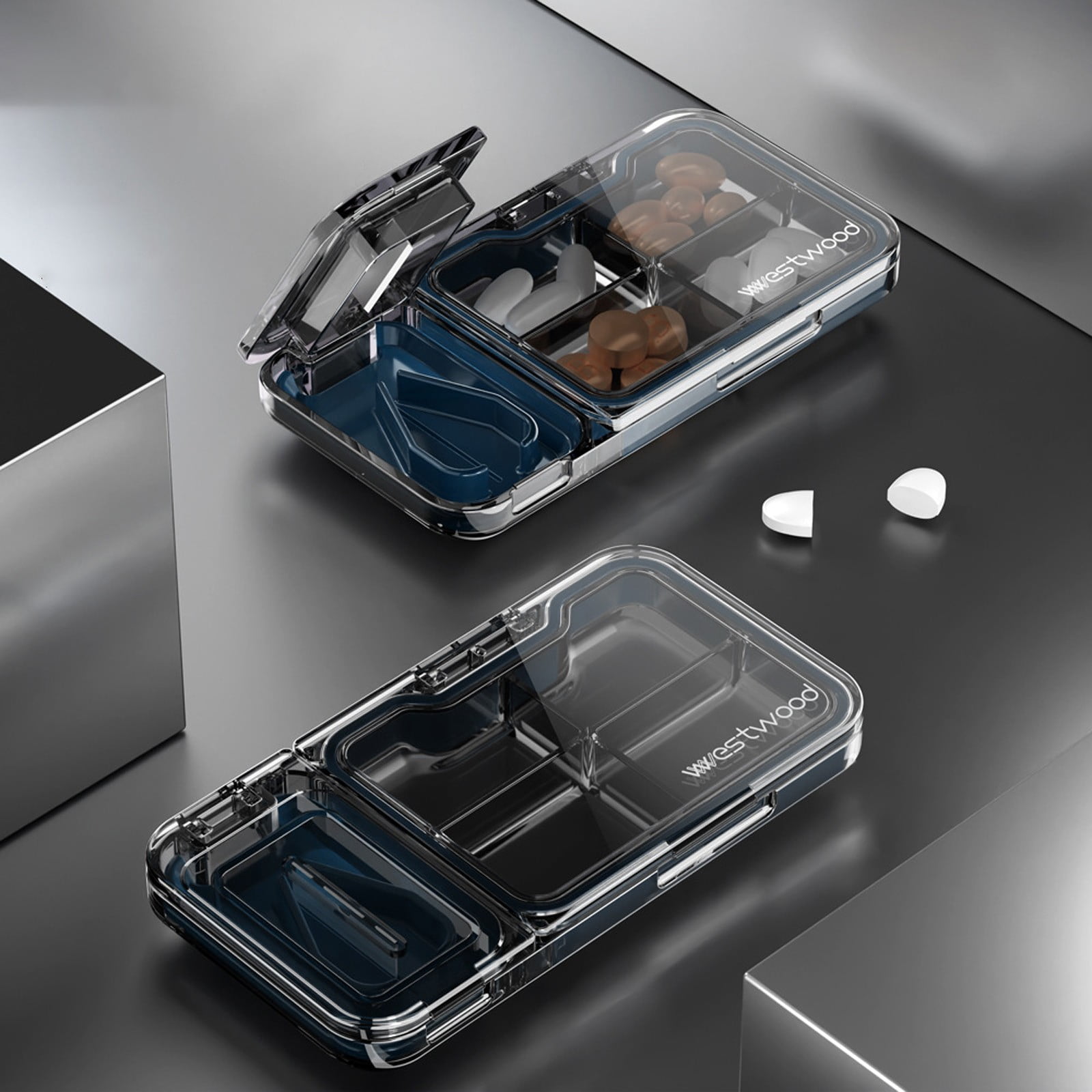 Summer Price, Portable Vitamin Dispenser, 4-Compartment Organizer ...