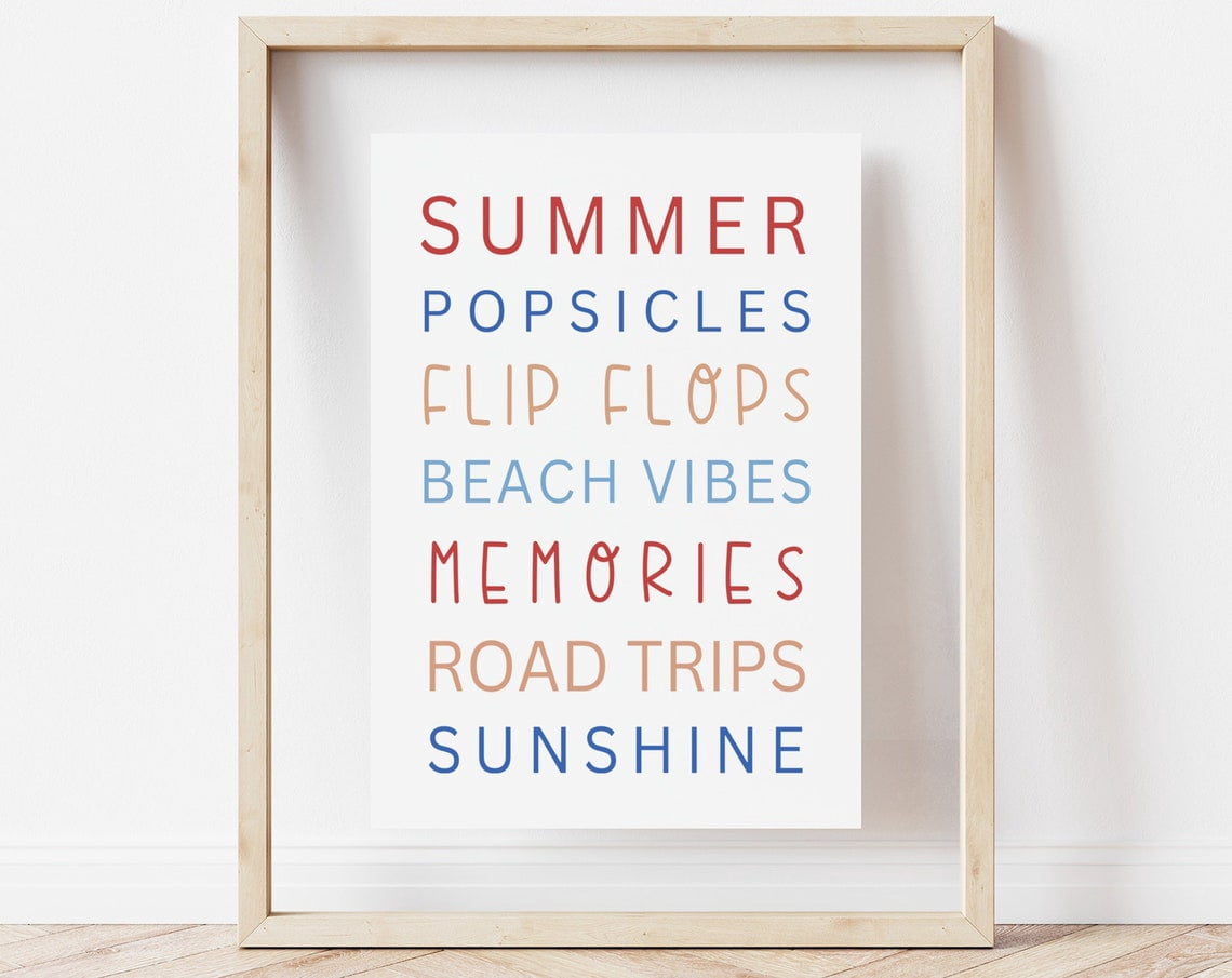 Summer Printable Art, Summer Decoration, 4Th Of July Art Prints, 4Th Of ...