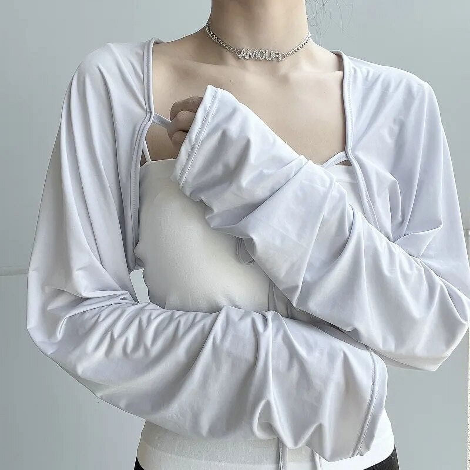 Summer Pure Color Sun Protection Arm Sleeve Driving Anti-UV Shawl Cool ...