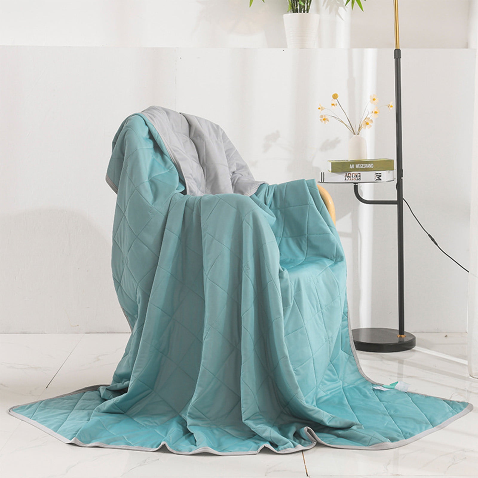 Mugwort Ice Spring Cool Feeling Summer Cool Green Solid Cooling Technology Quilt Set, King Size ...