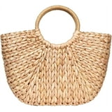 Summer Rattan Bag for Women Straw Hand-woven Top-handle Handbag Beach ...