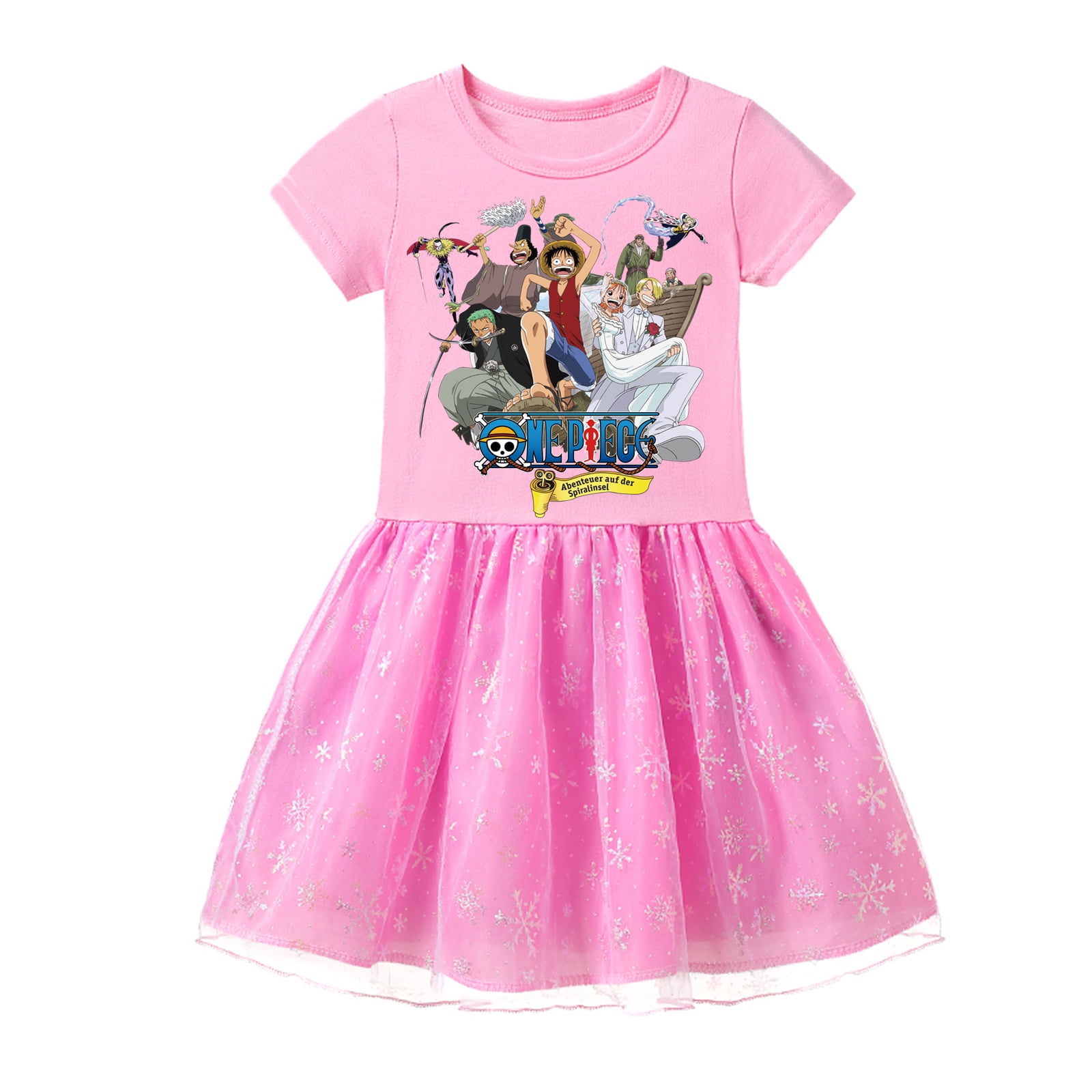 Summer-Ready Kids' One Piece Cotton Dress: Short Sleeves, Shiny Tulle ...
