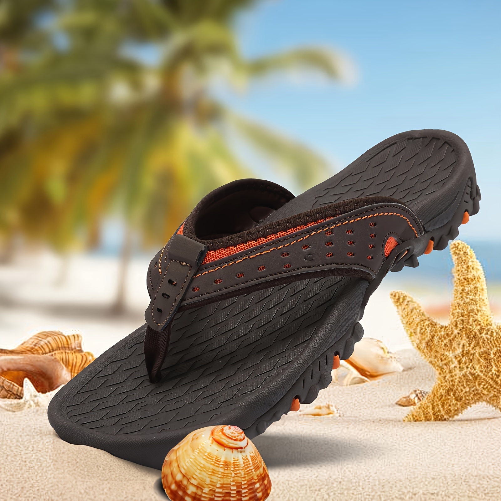 Summer-Ready Men's Thong Sandals: Lightweight, Stylish Geo-Pattern, Non ...