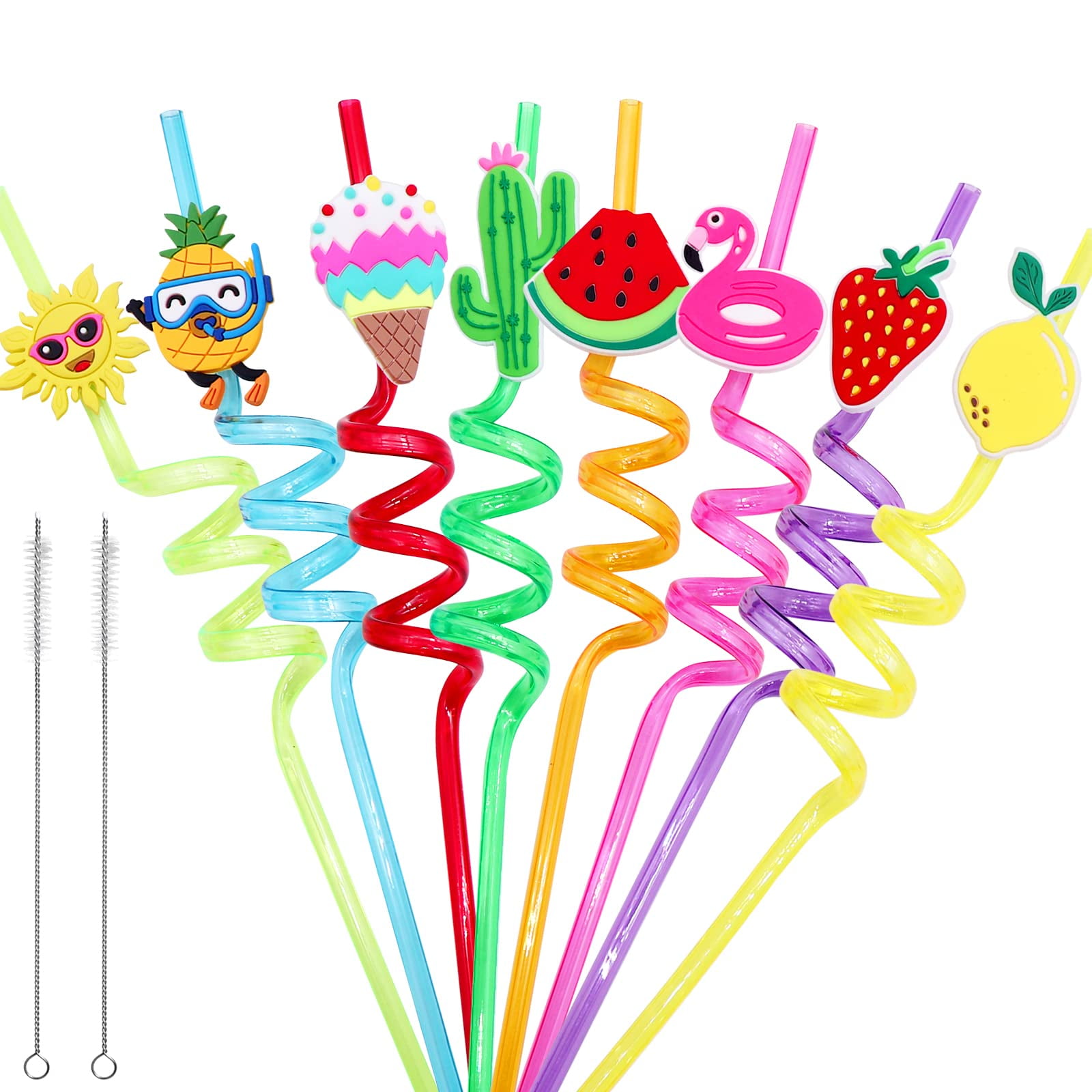 Summer Reusable Drinking Straws AIF9 24 Packs Pool Party Decorations ...